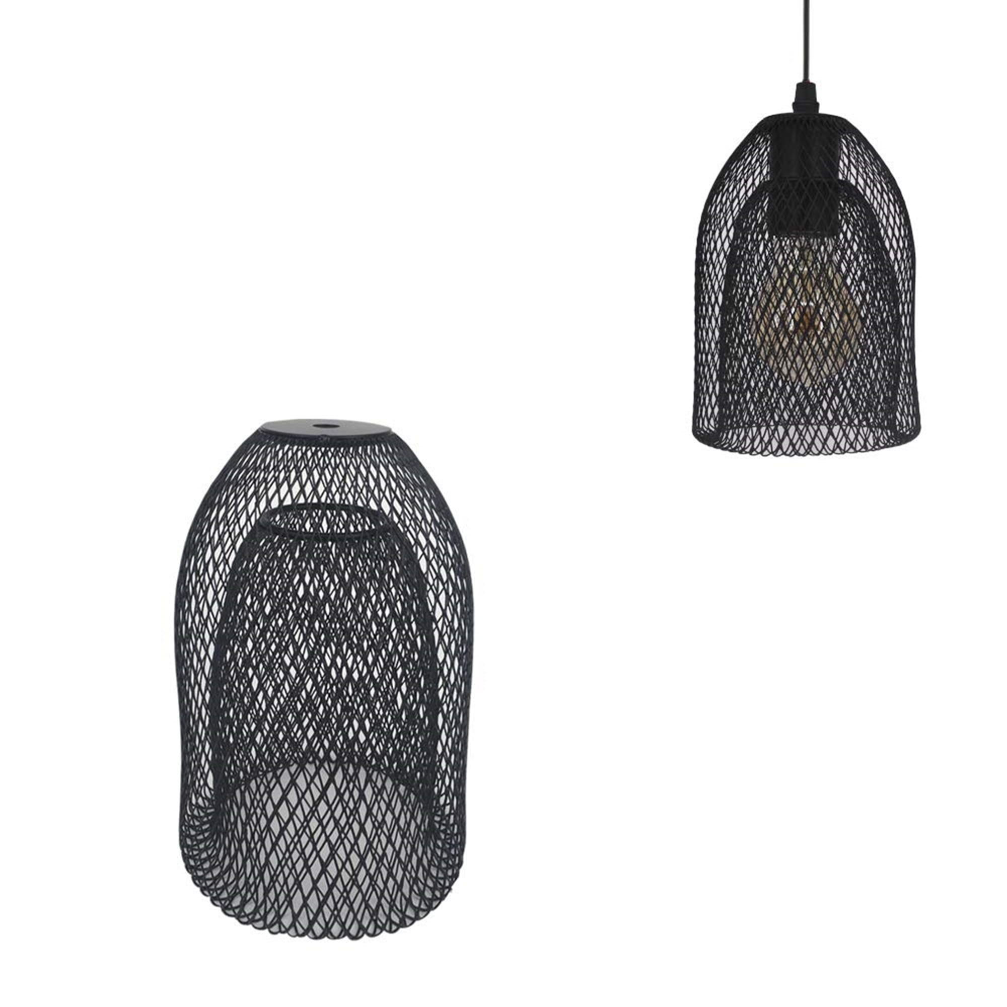 FSLiving Industrial Vintage Black Metal Bulb Guard Iron Mesh Fixture ...
