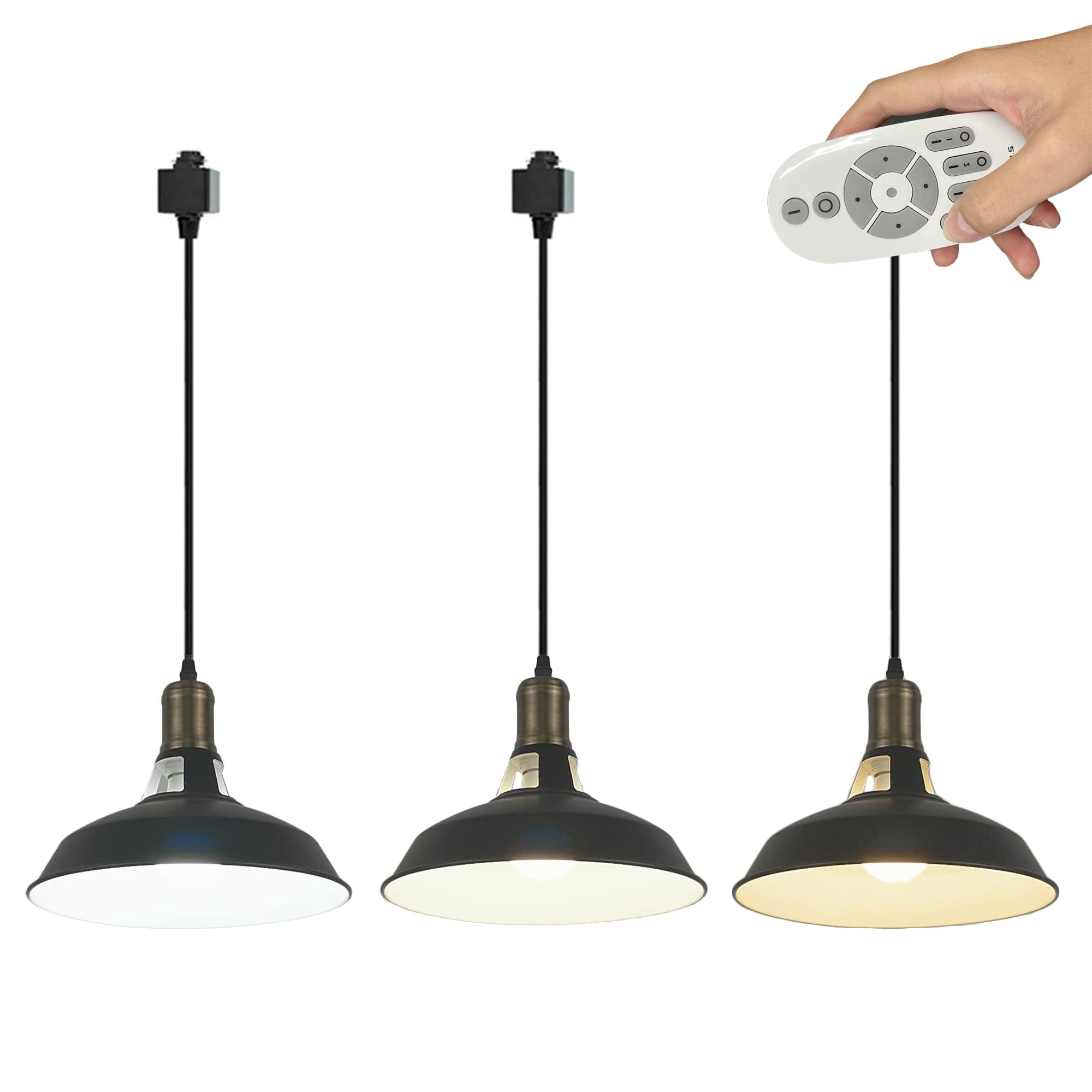 FSLiving Iron H-Type Track Pendant Lighting with Cord Total Length 2FT ...