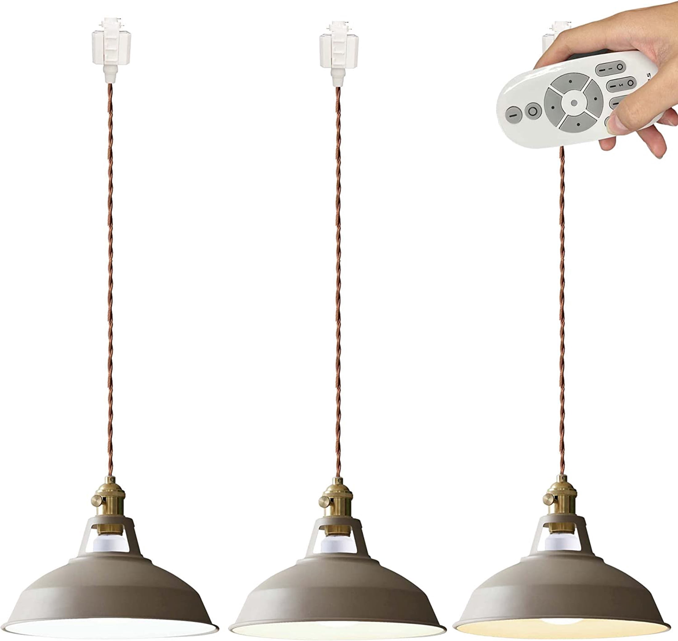 FSLiving Iron H-Type Track Pendant Lighting with Cord Total Length 2FT ...