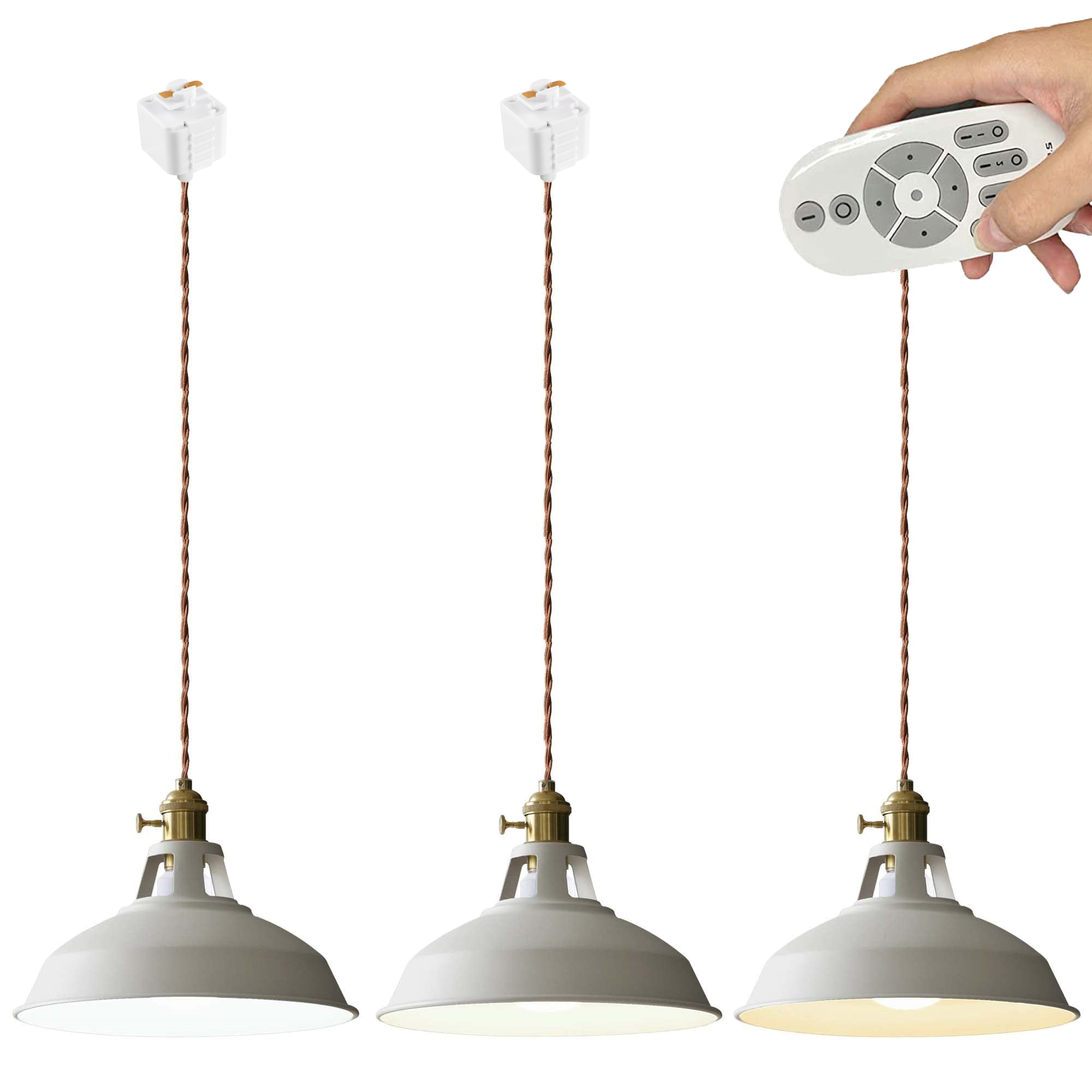 FSLiving Iron J-Type Track Pendant Lighting with Cord Total Length 2FT ...