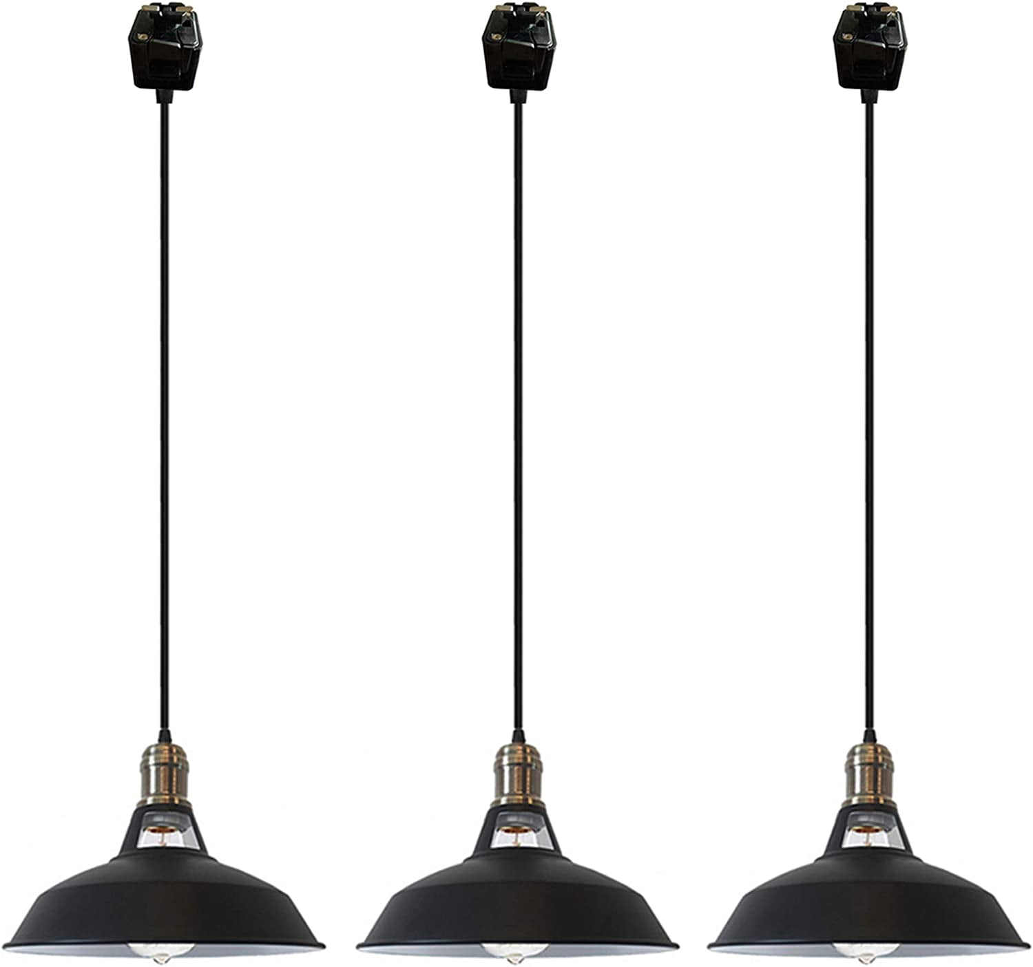 FSLiving J Track Pendants Lighting Iron Art Iron Macaron Black ...