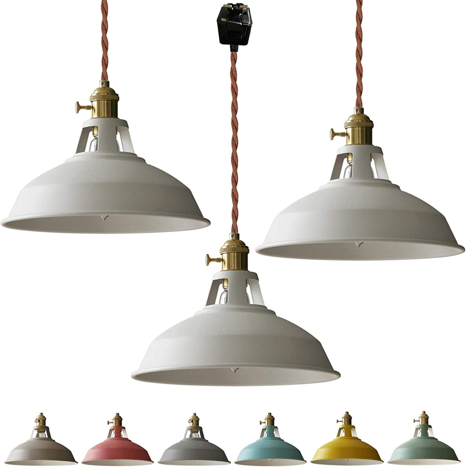 FSLiving J Track Pendants Lighting Iron Art Iron Macaron White ...