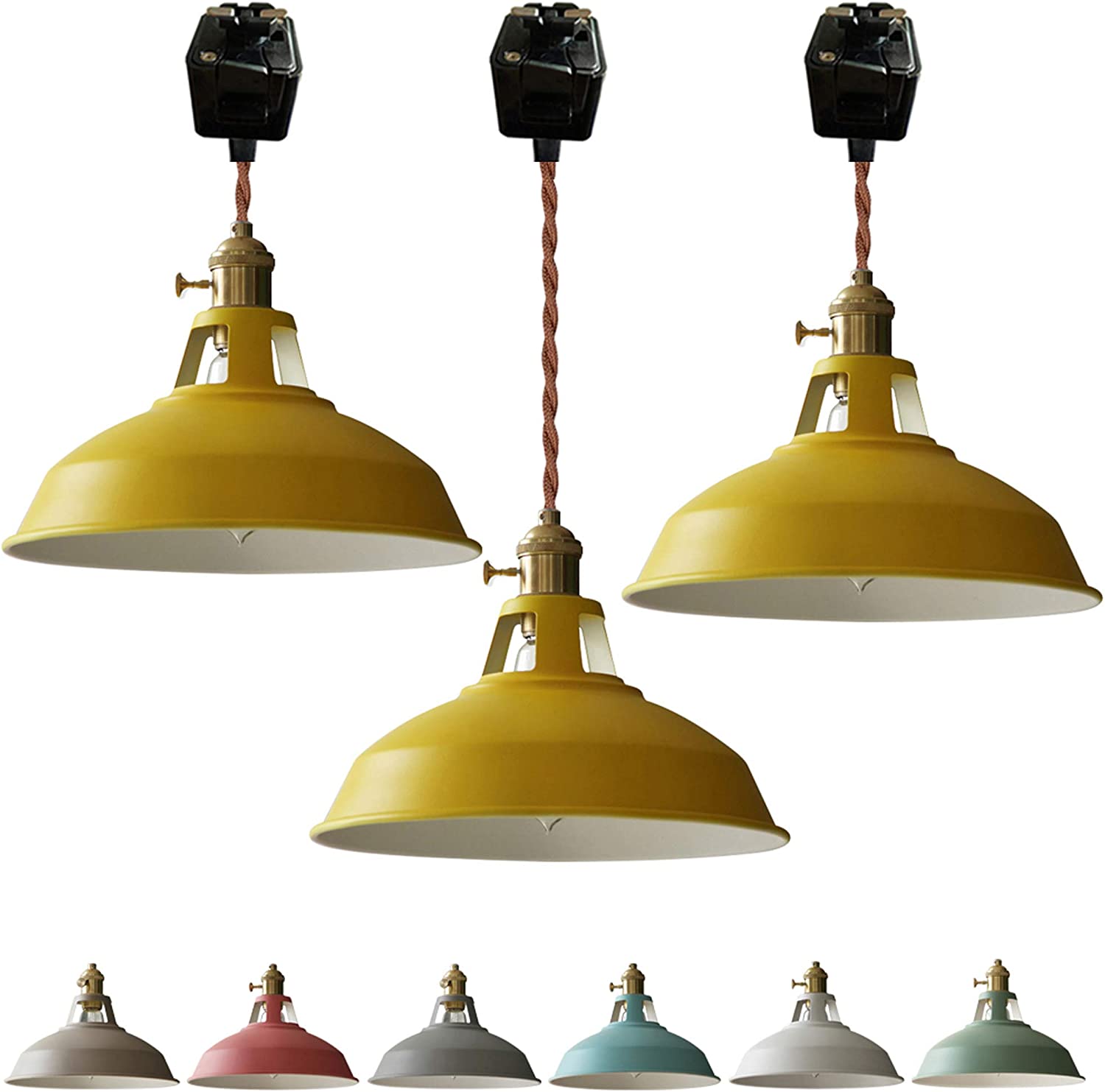 FSLiving J Track Pendants Lighting Iron Art Iron Macaron Yellow ...