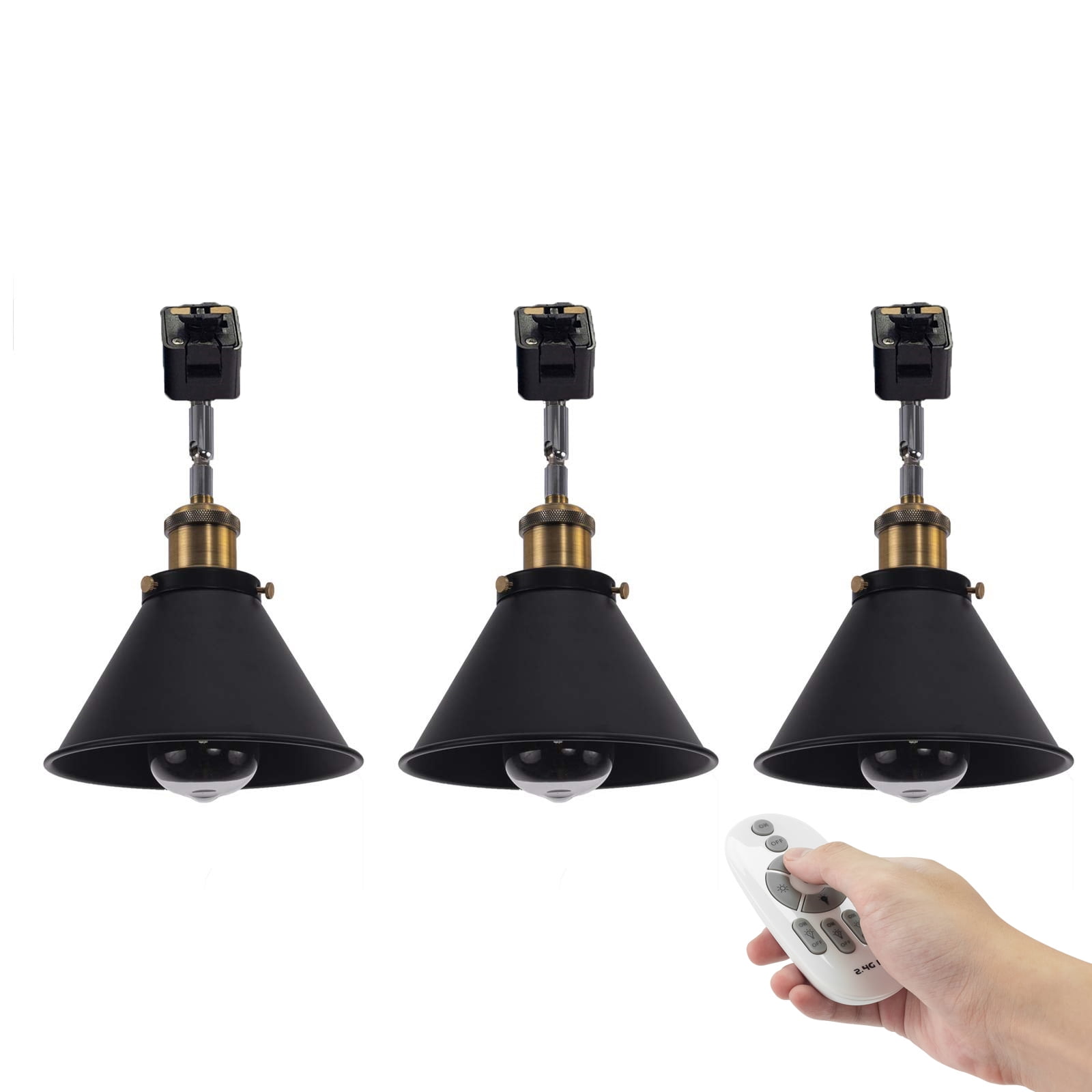FSLiving J-Type Remote Control Track Pendant Light Adjustable Angle ...