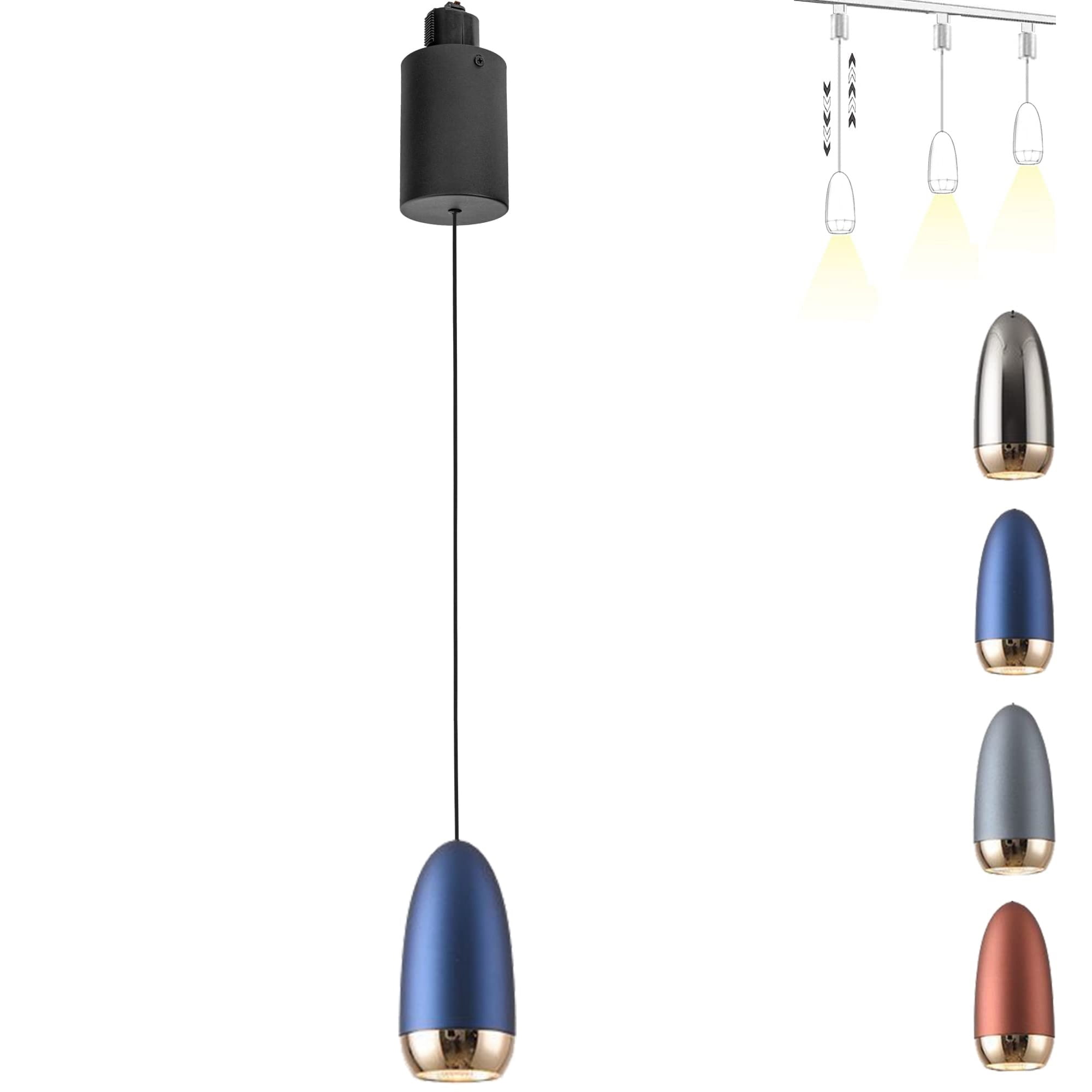 FSLiving J-Type Track Light with Focused 7W COB LED Track Spotlight ...
