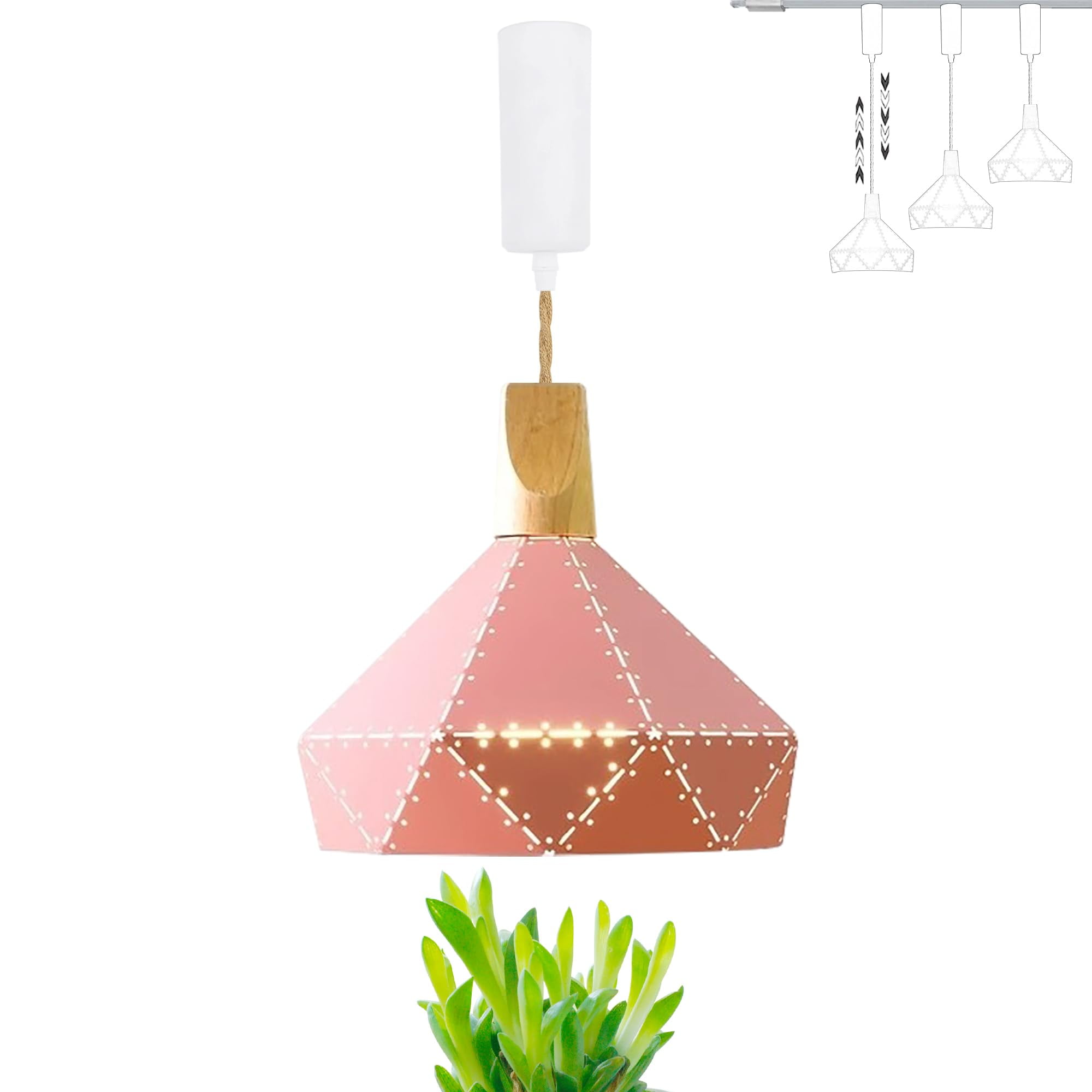 FSLiving J-Type Track Light Pendants Full Spectrum 10W LED Plant Grow ...