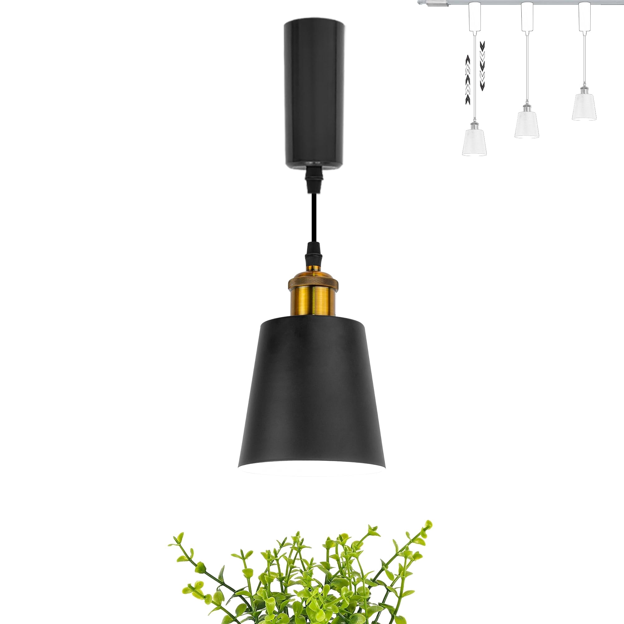 FSLiving J-Type Track Light Pendants Full Spectrum 15W LED Plant Grow ...
