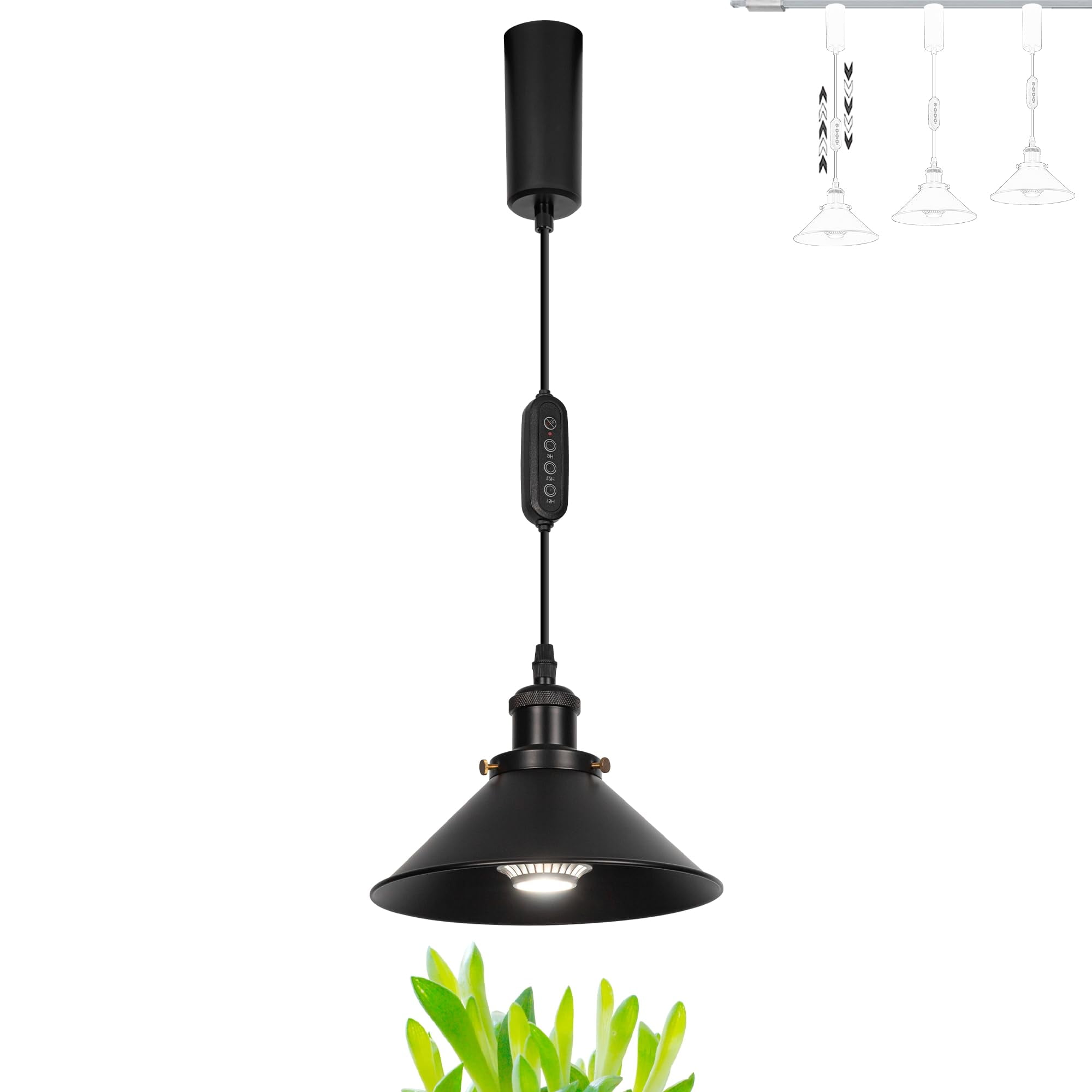 FSLiving J-Type Track Light Pendants Full Spectrum with Timer, LED ...