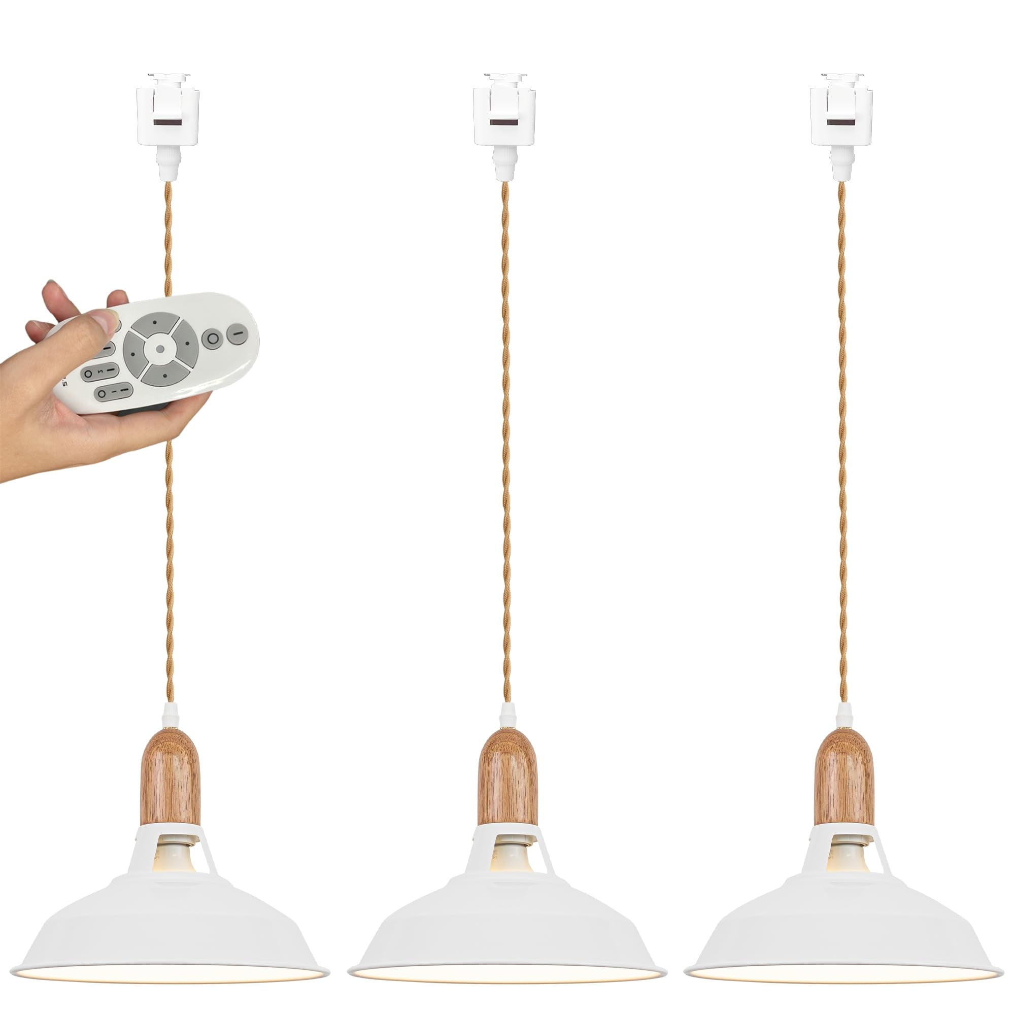 FSLiving J Type Track Light Pendants Macaron Exterior White, Interior ...