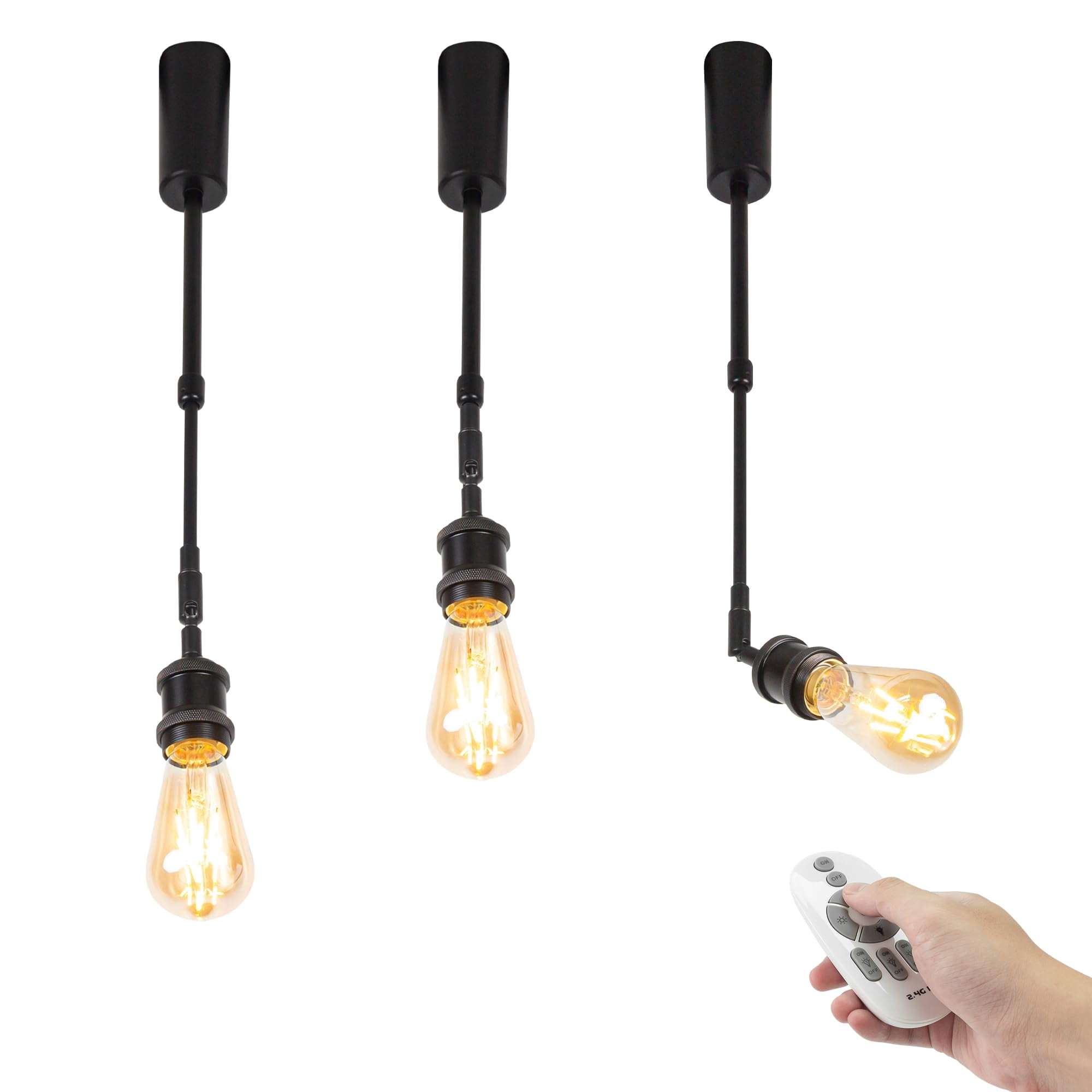 FSLiving J-Type Track Light Stepless Dimming 4W LED Edison Bulbs Track ...
