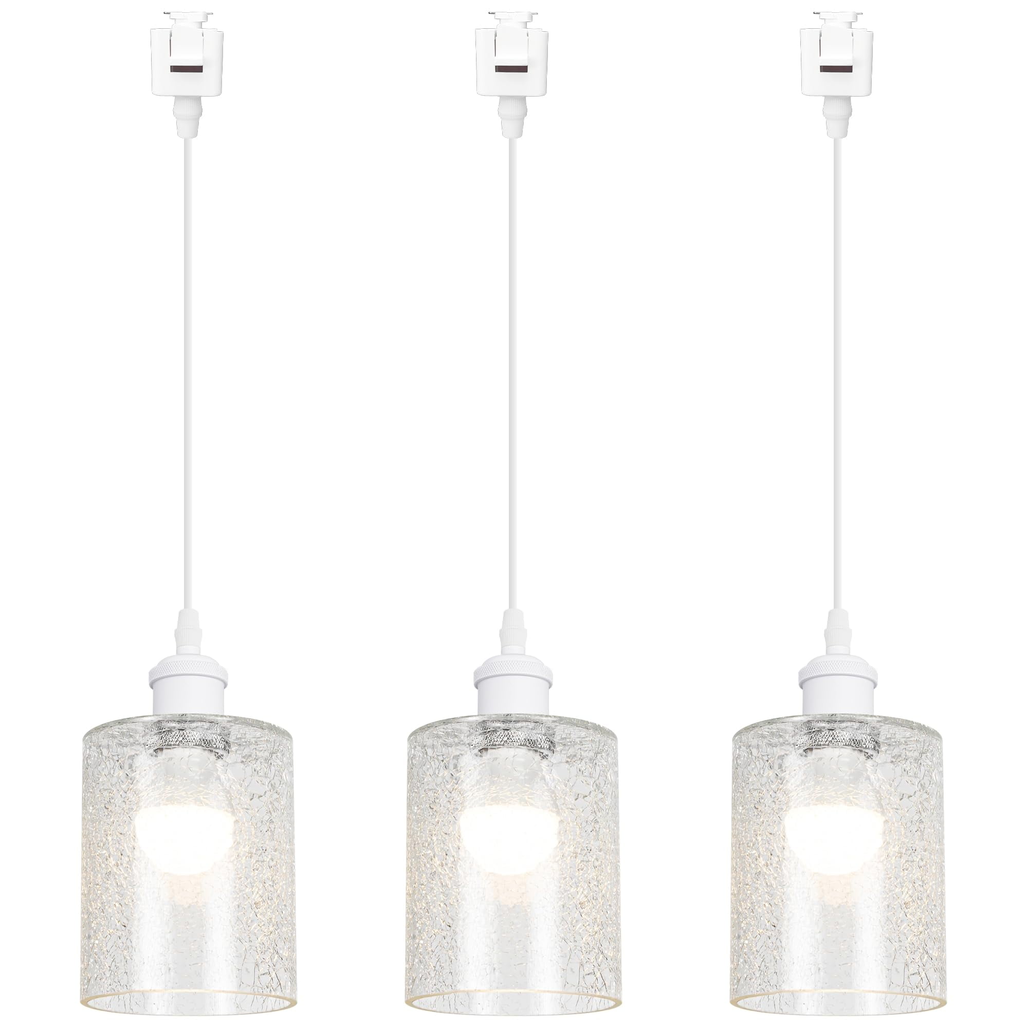 FSLiving J Type Track Lighting Pendants Crack Finish Cylinder Clear ...