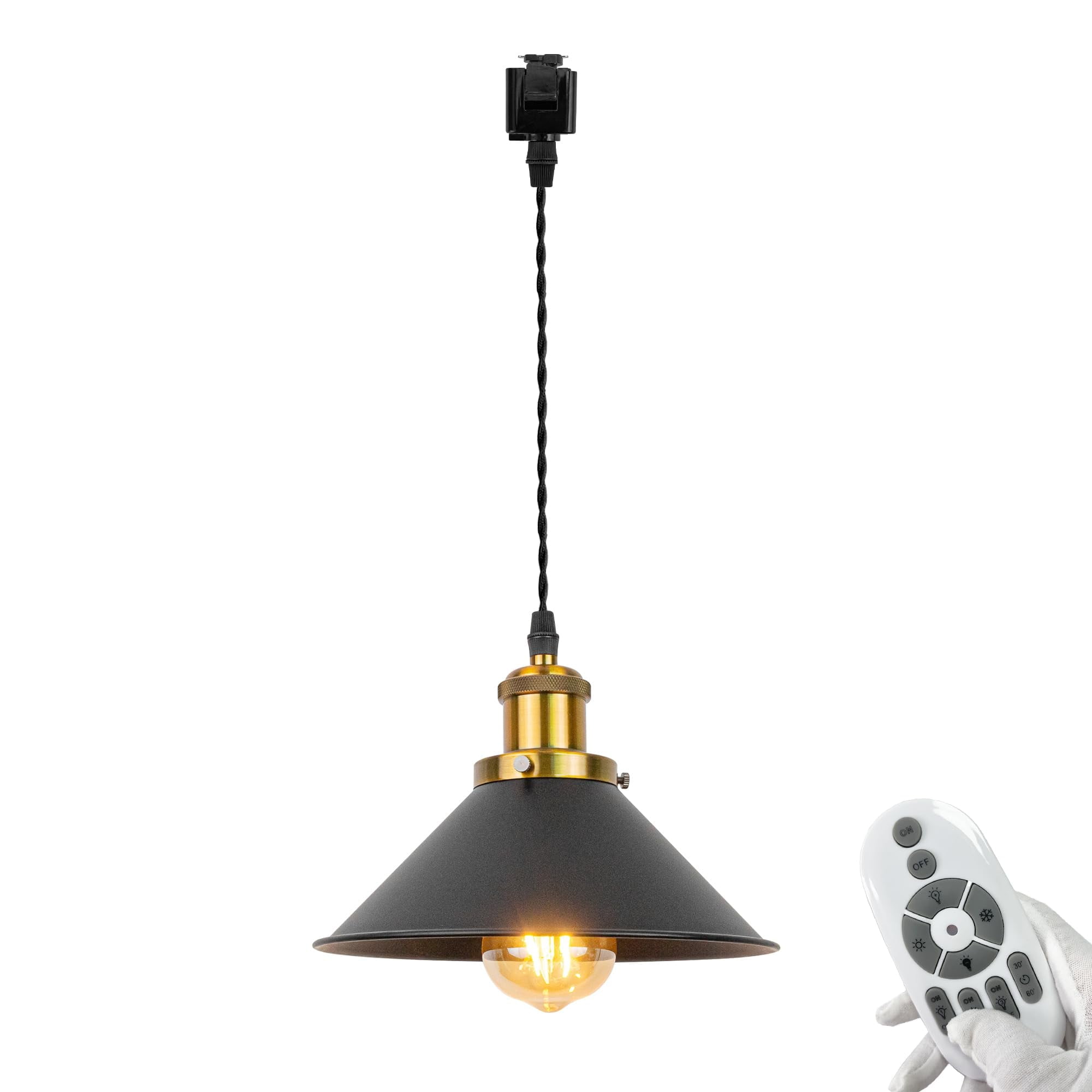 FSLiving J-Type Track Pendant Light with 3.2ft Cord Vintage Antique ...