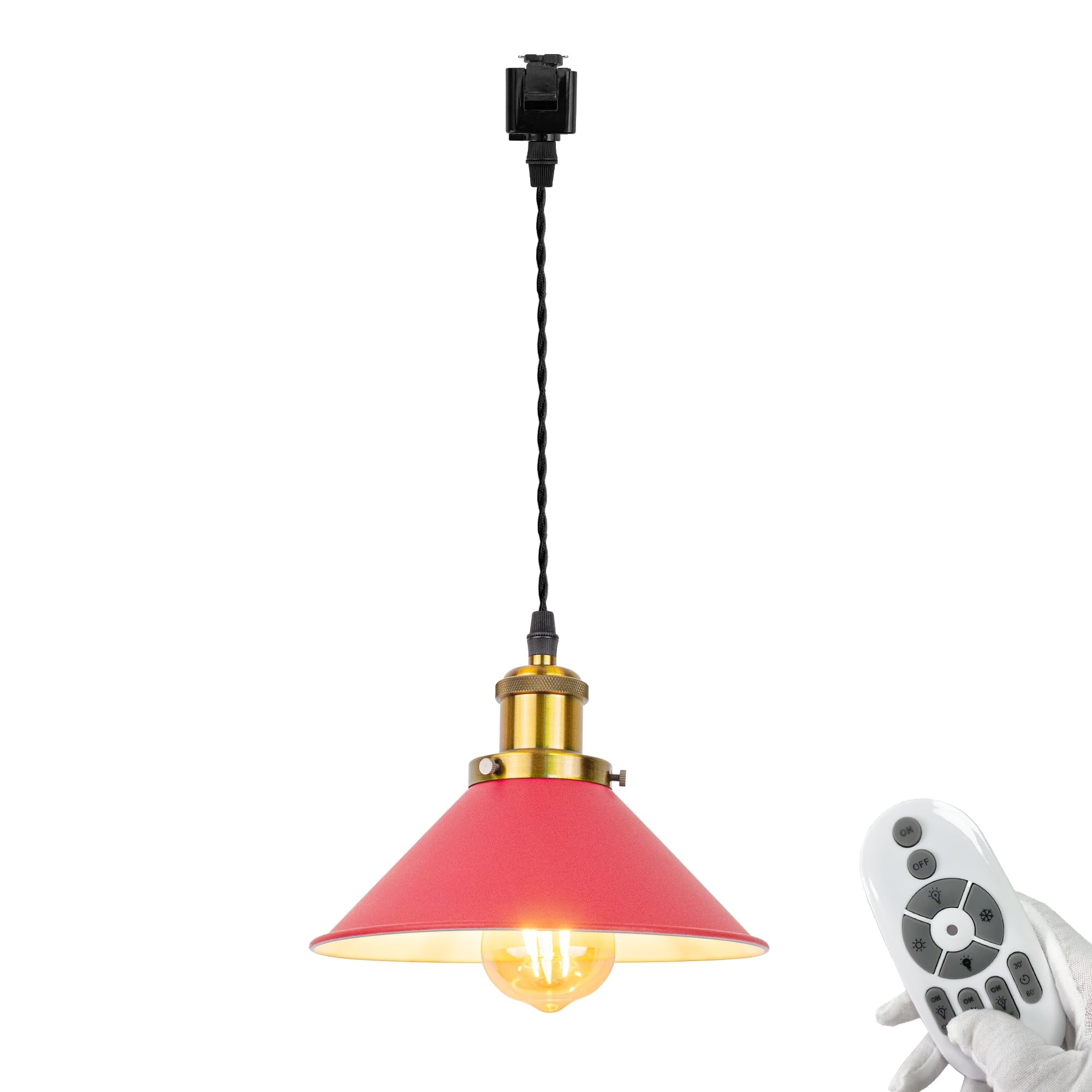 FSLiving J-Type Track Pendant Light with 3.2ft Cord Vintage Antique ...