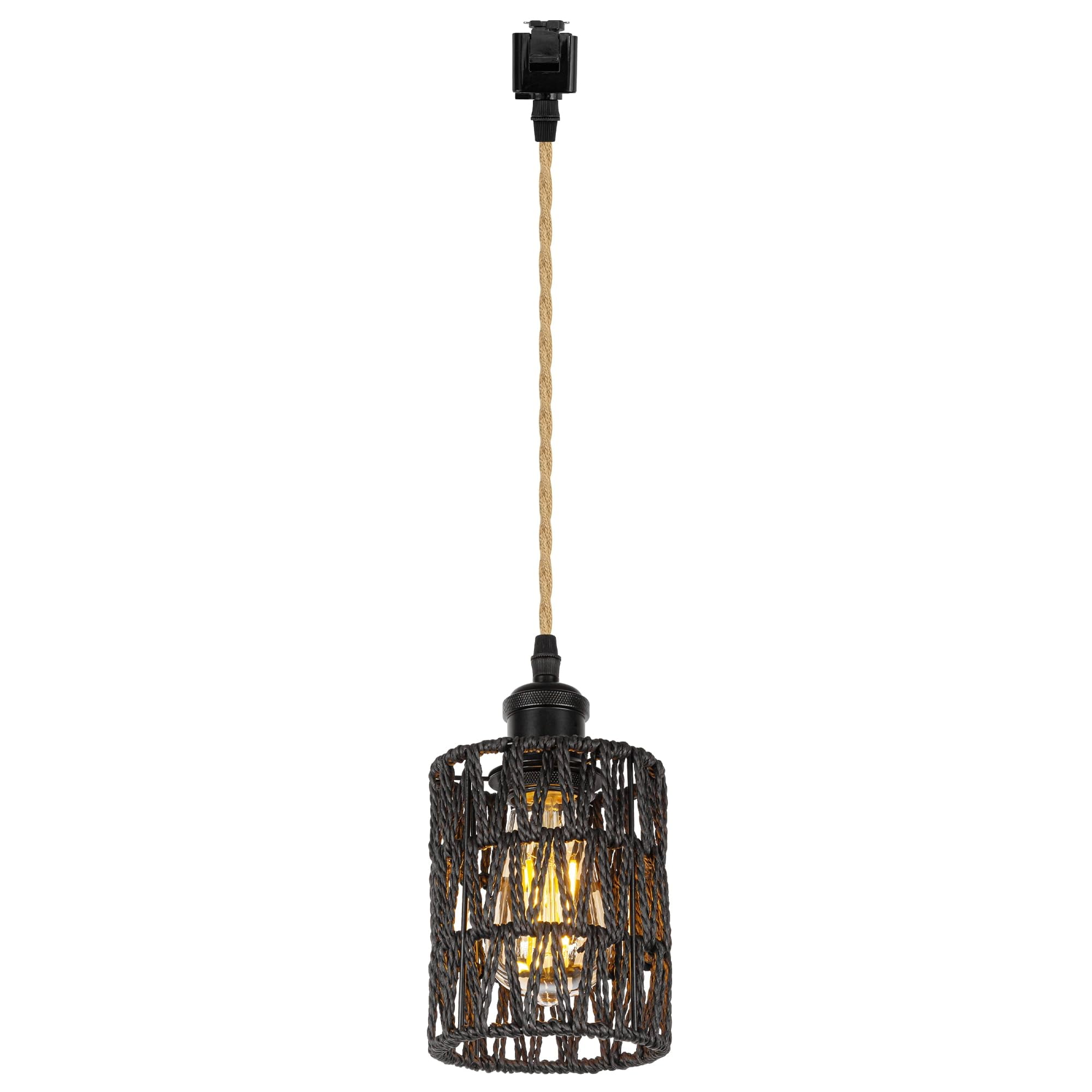 FSLiving J-Type Track Pendant Light with 3.2ft Cord Vintage Twine ...