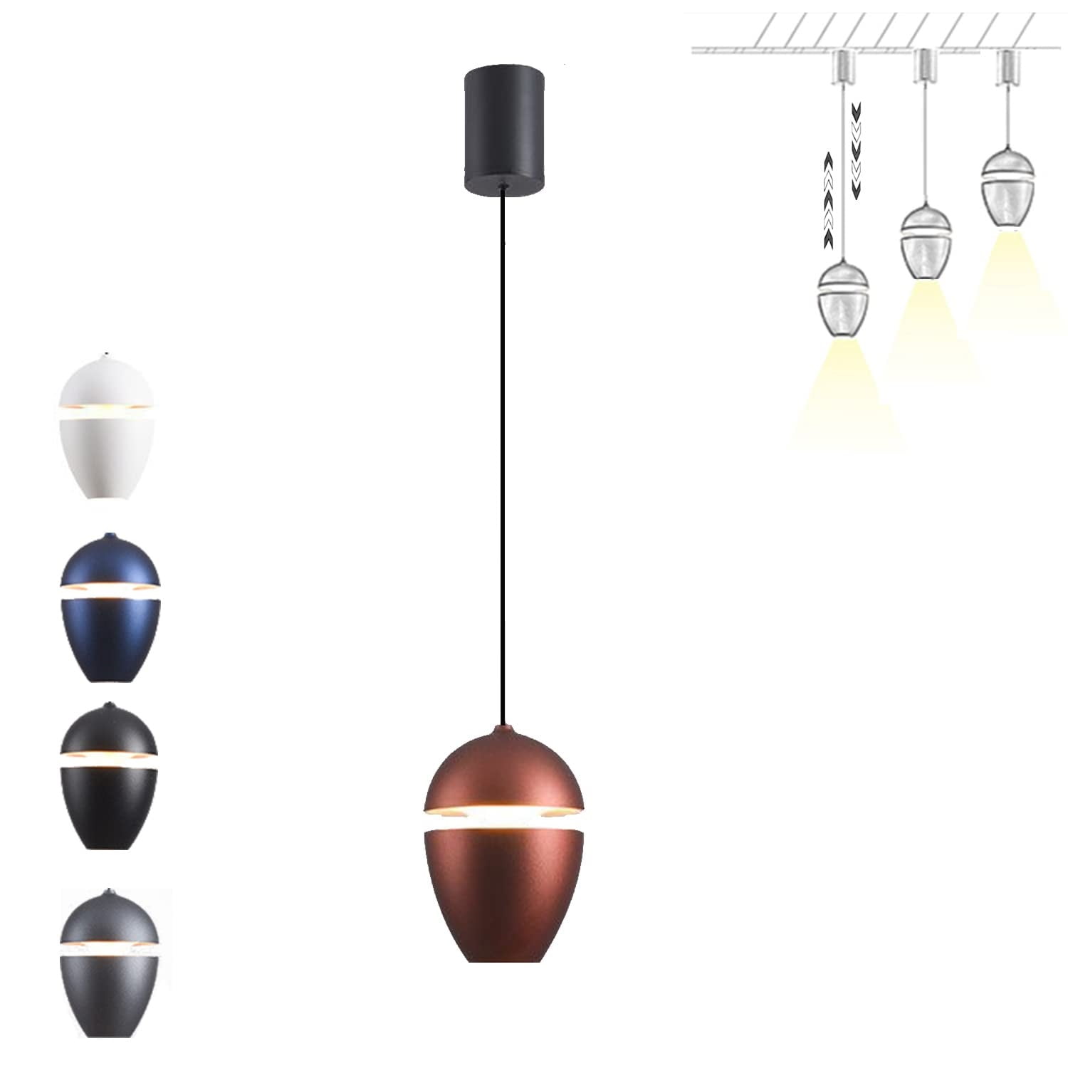 FSLiving J Type Track Pendant Light Creative Lifting Pendant Light ...