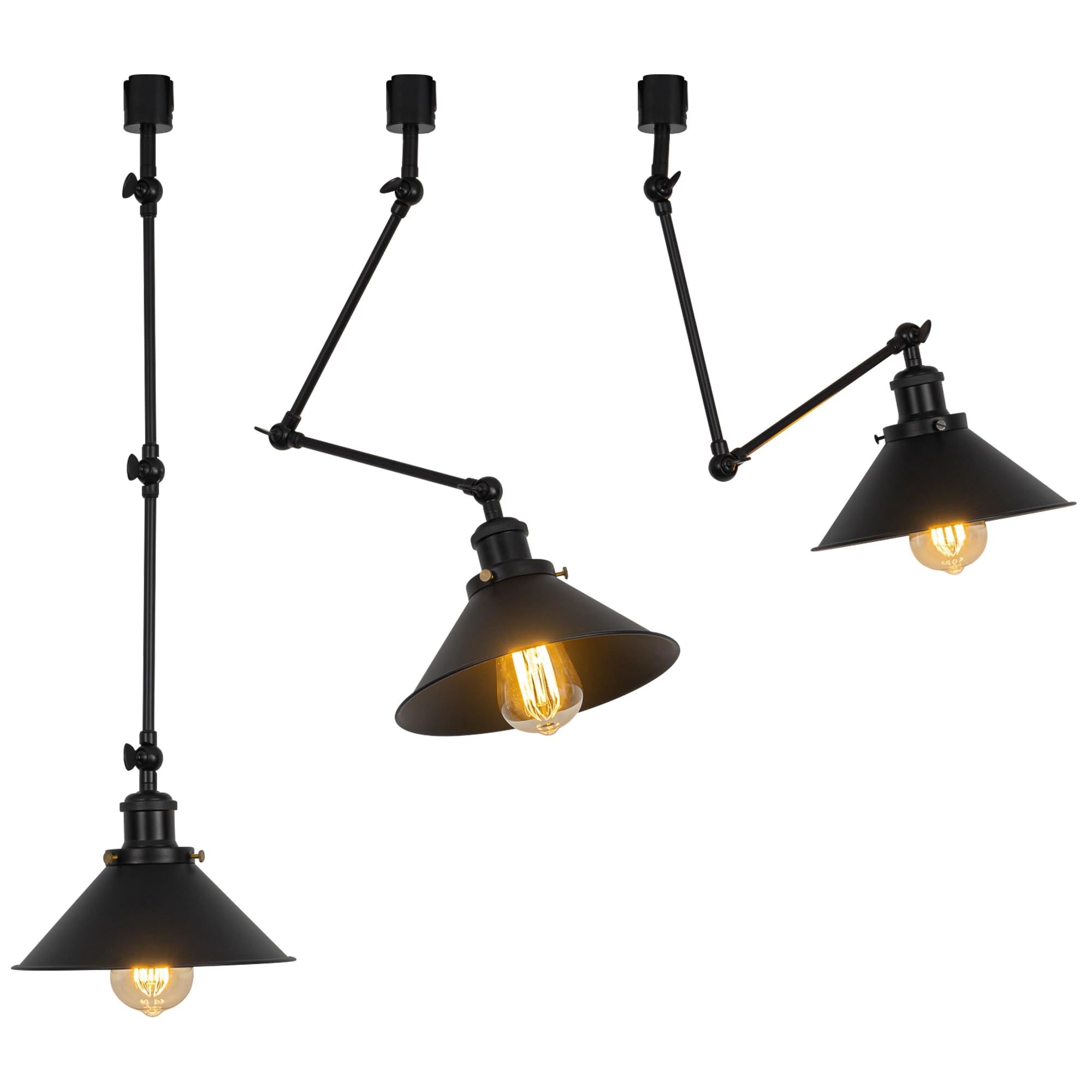 FSLiving J-Type Track Pendant Lights with Adjustable Arm, Vinatge ...