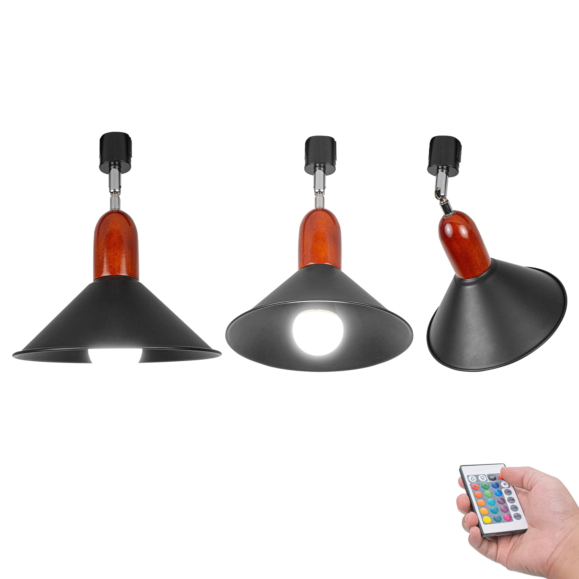 FSLiving J type Gimbaled Track Light, Black Ceiling Spotlight Remote ...