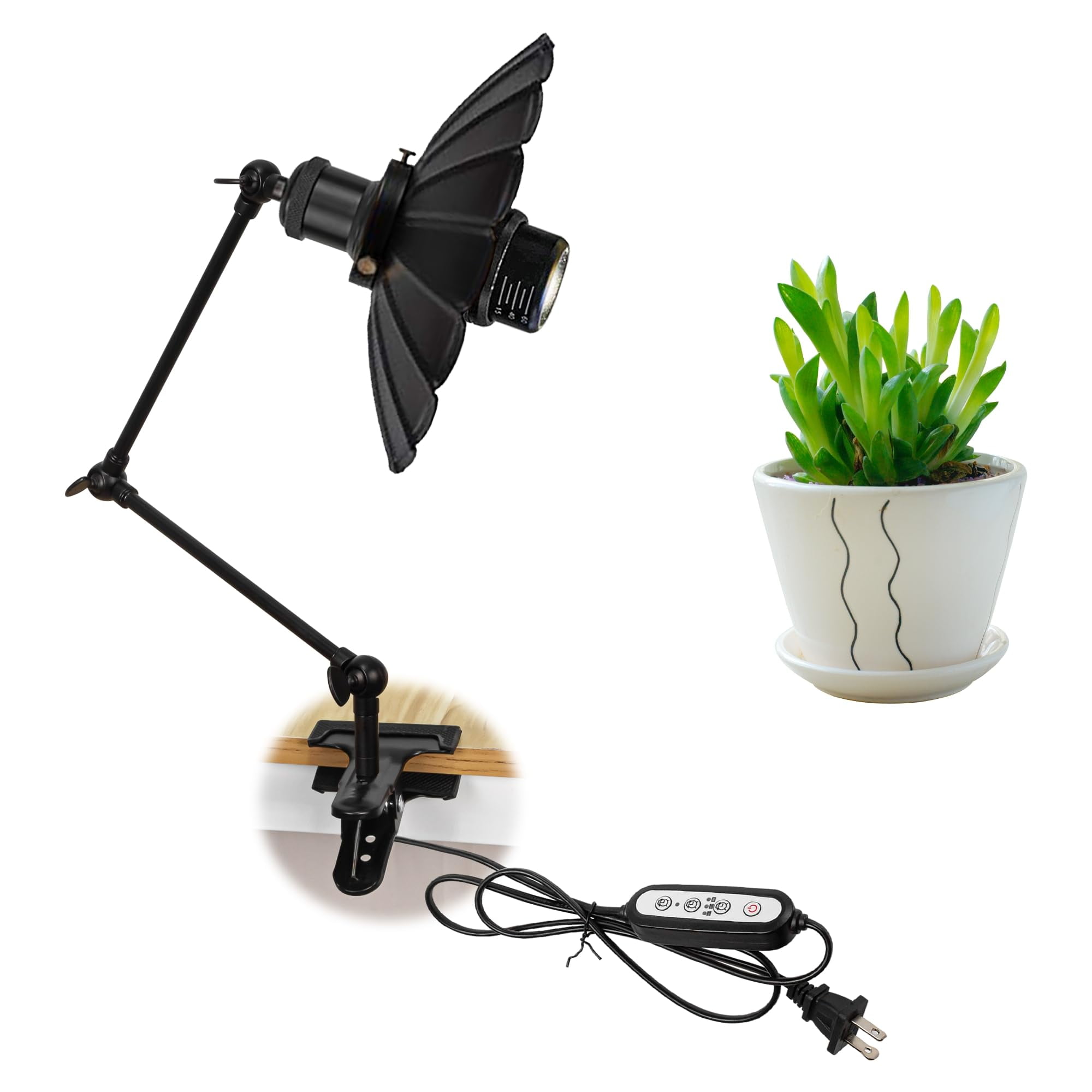 FSLiving LED Clip Light, Pole Mounted, Plant Growing Light, Arm: 7.1 ...