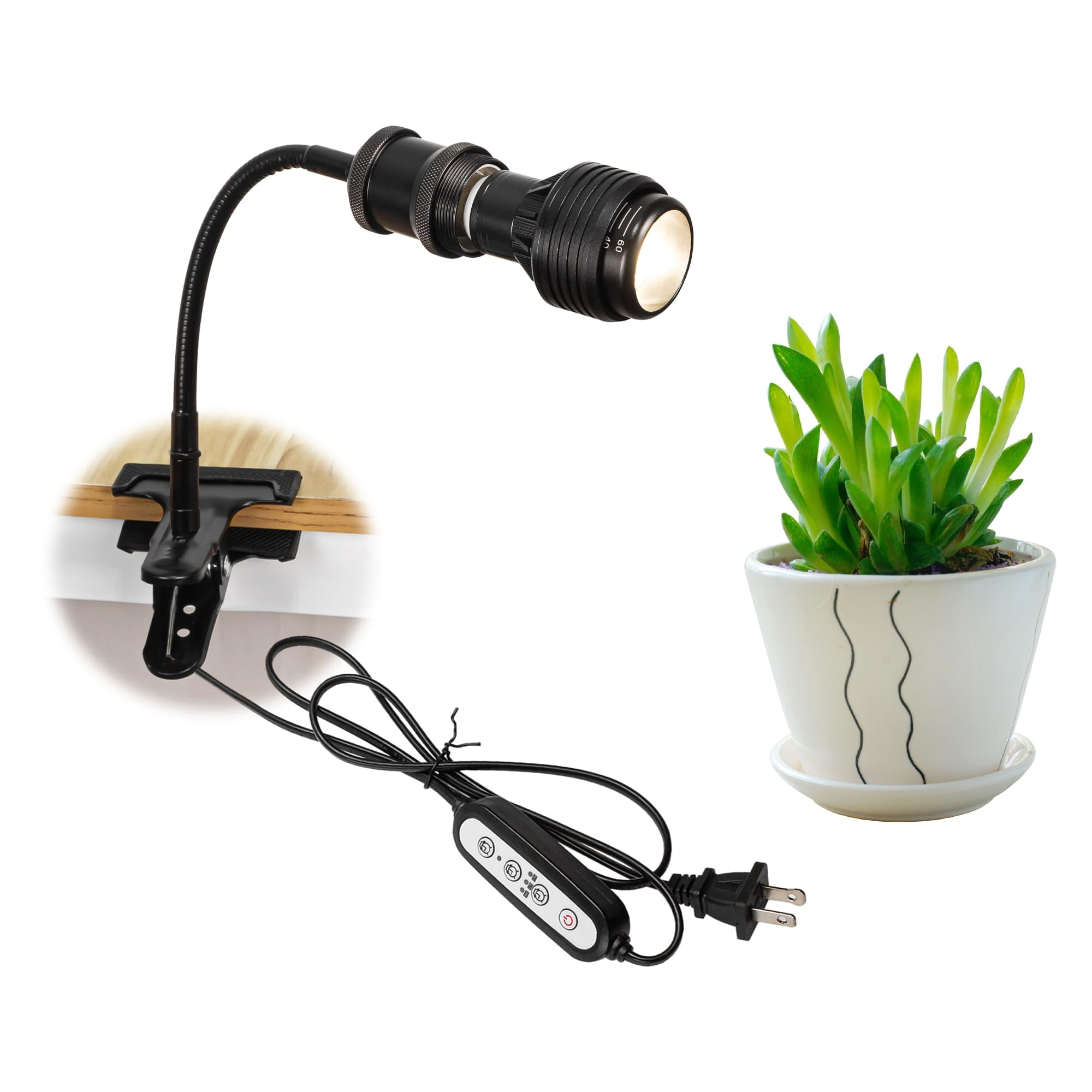 FSLiving LED Clip Light, Pole Mounted, Plant Growing Light, Bendable ...