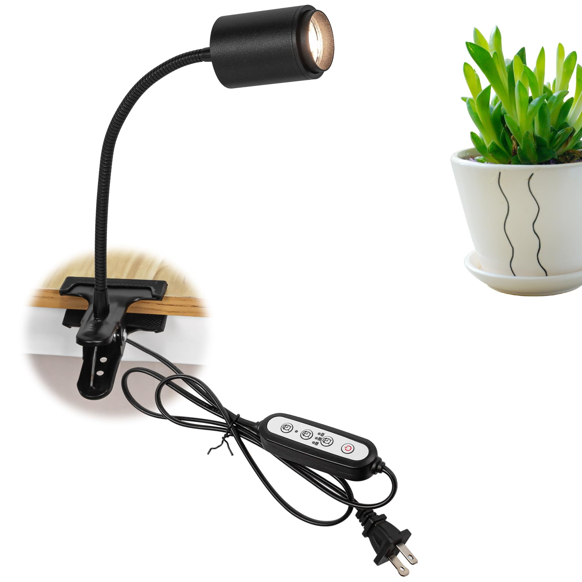 FSLiving LED Clip Light, Pole Mounted, Plant Growing Light, Bendable ...