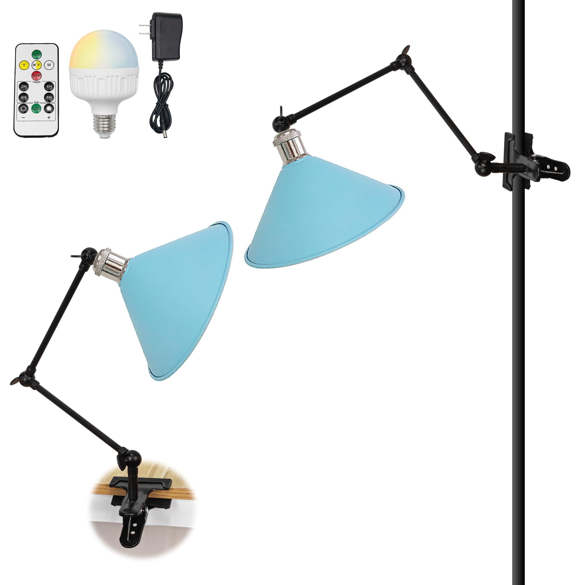 FSLiving LED Clip Light, Pole Mounted, Rechargeable, Remote Control ...