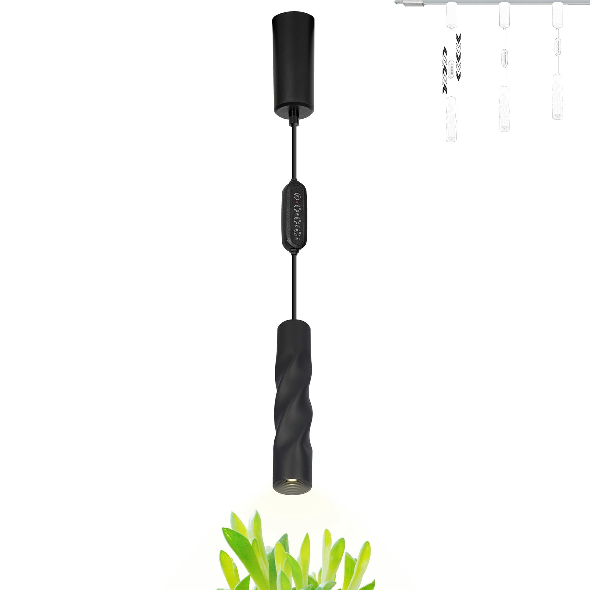 FSLiving Linear Look Adjustable Height J-Type Track Pendant Light Full ...