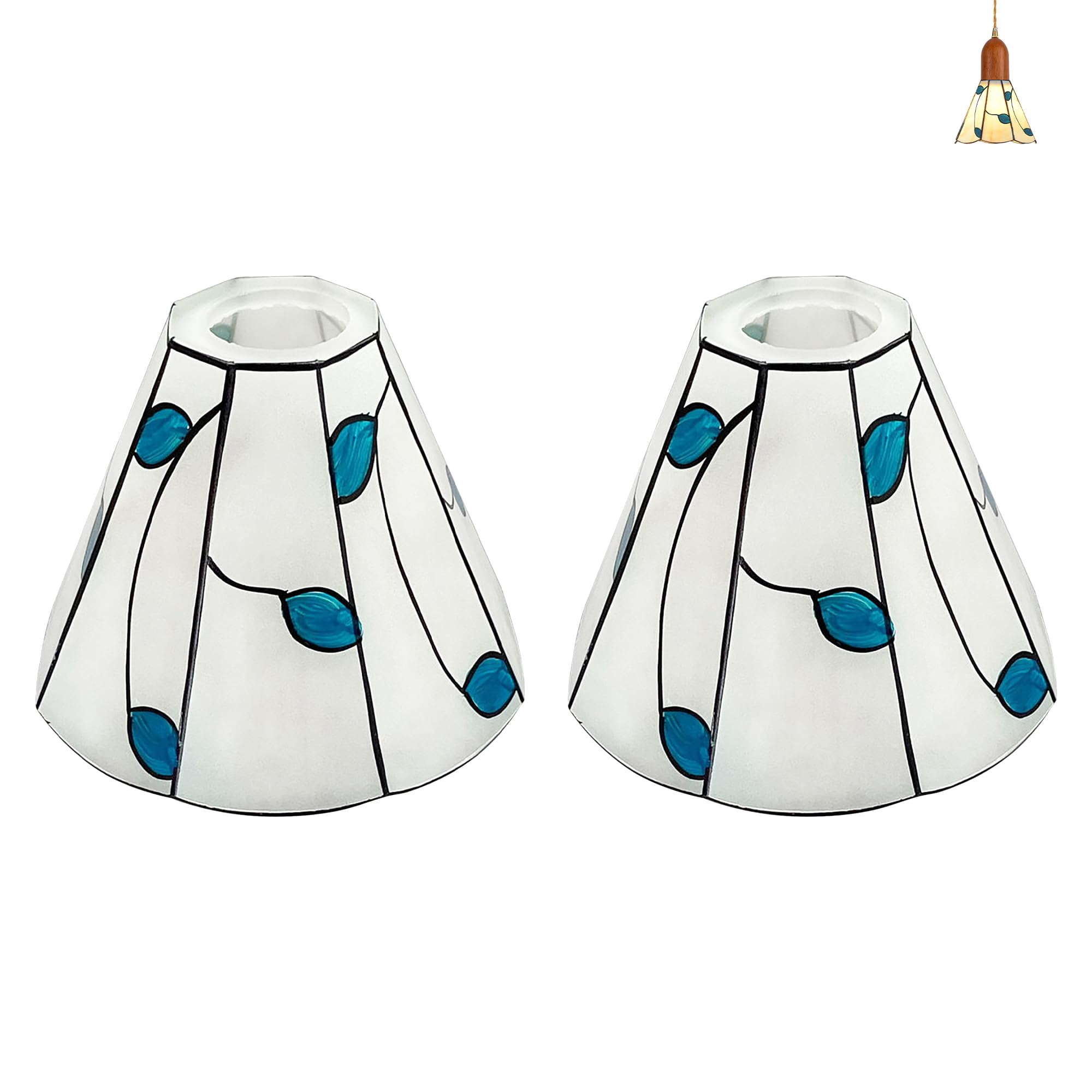 FSLiving Mini 5.9" Industrial Macaron Blue Freehand Glass Bulb Guard ...