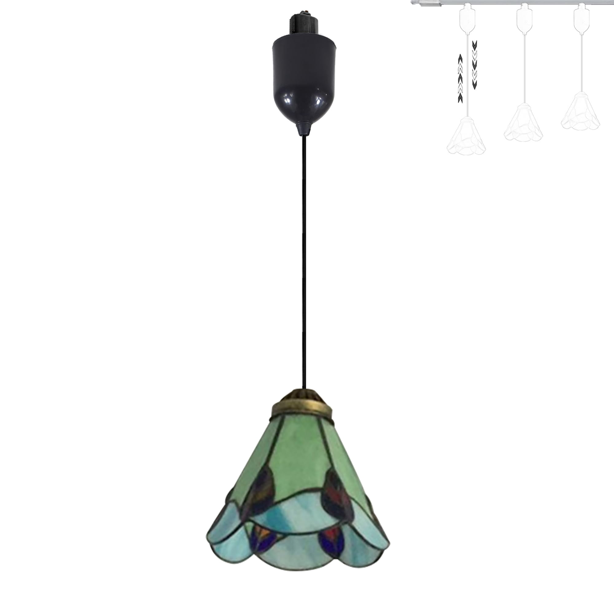 FSLiving Mini Adjustable Cord Length H Type Track Lighting Green Lily ...