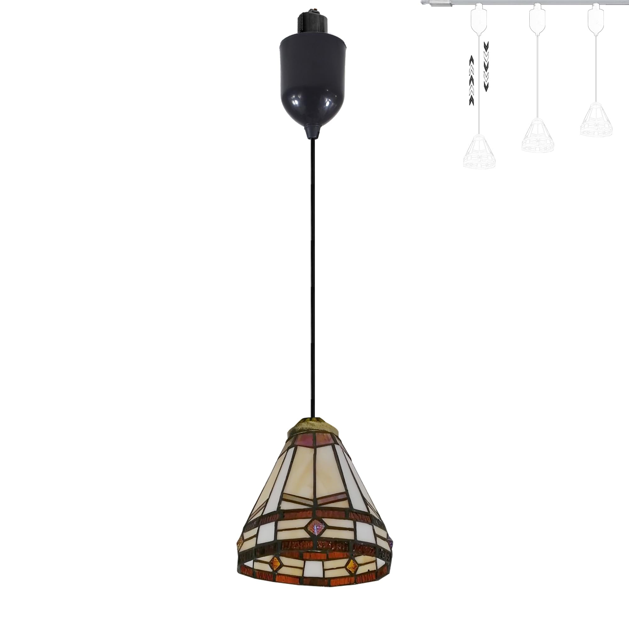 FSLiving Mini Adjustable Cord Length H Type Track Lighting Retro Beige ...