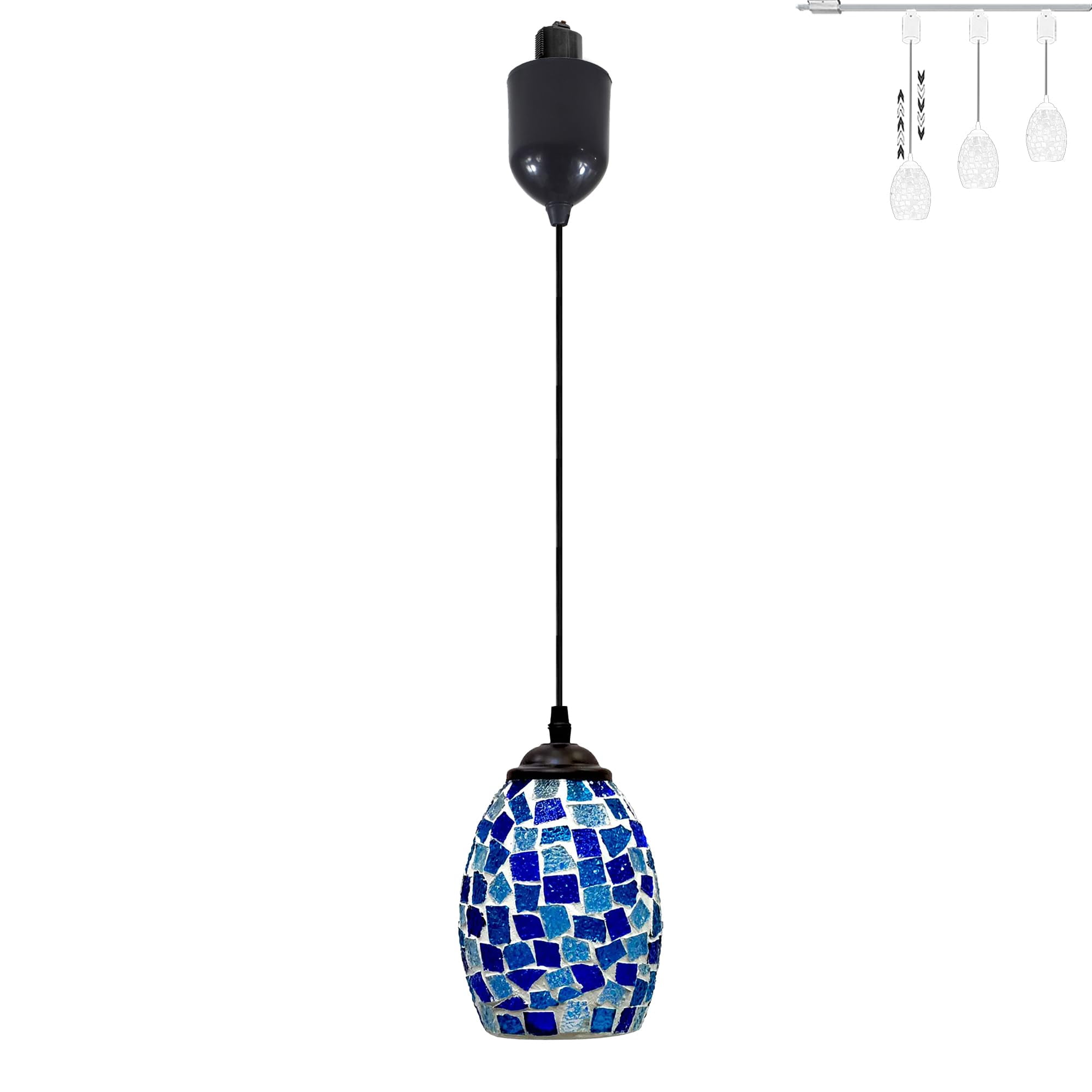 FSLiving Mini Adjustable Height H Type Track Lighting Handblown Mosaic ...