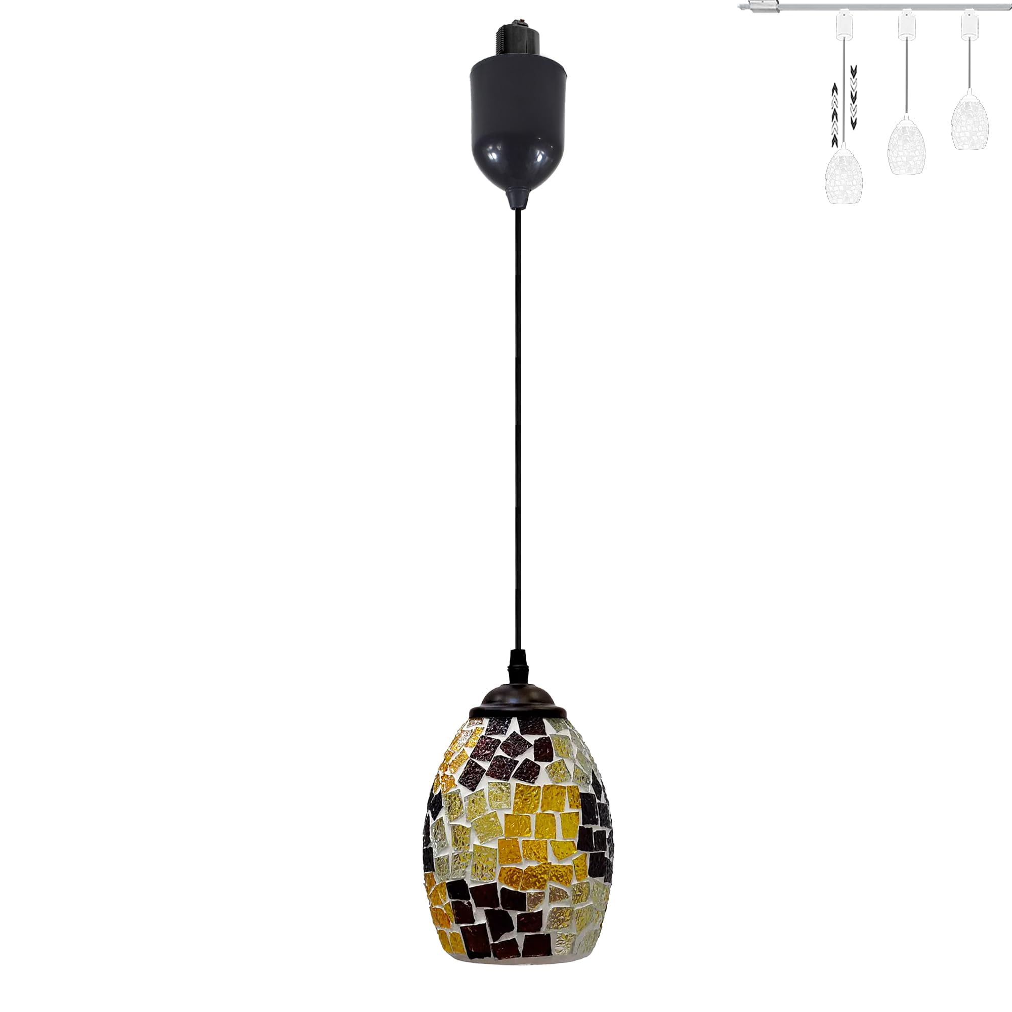 FSLiving Mini Adjustable Height H Type Track Lighting Handblown Mosaic ...
