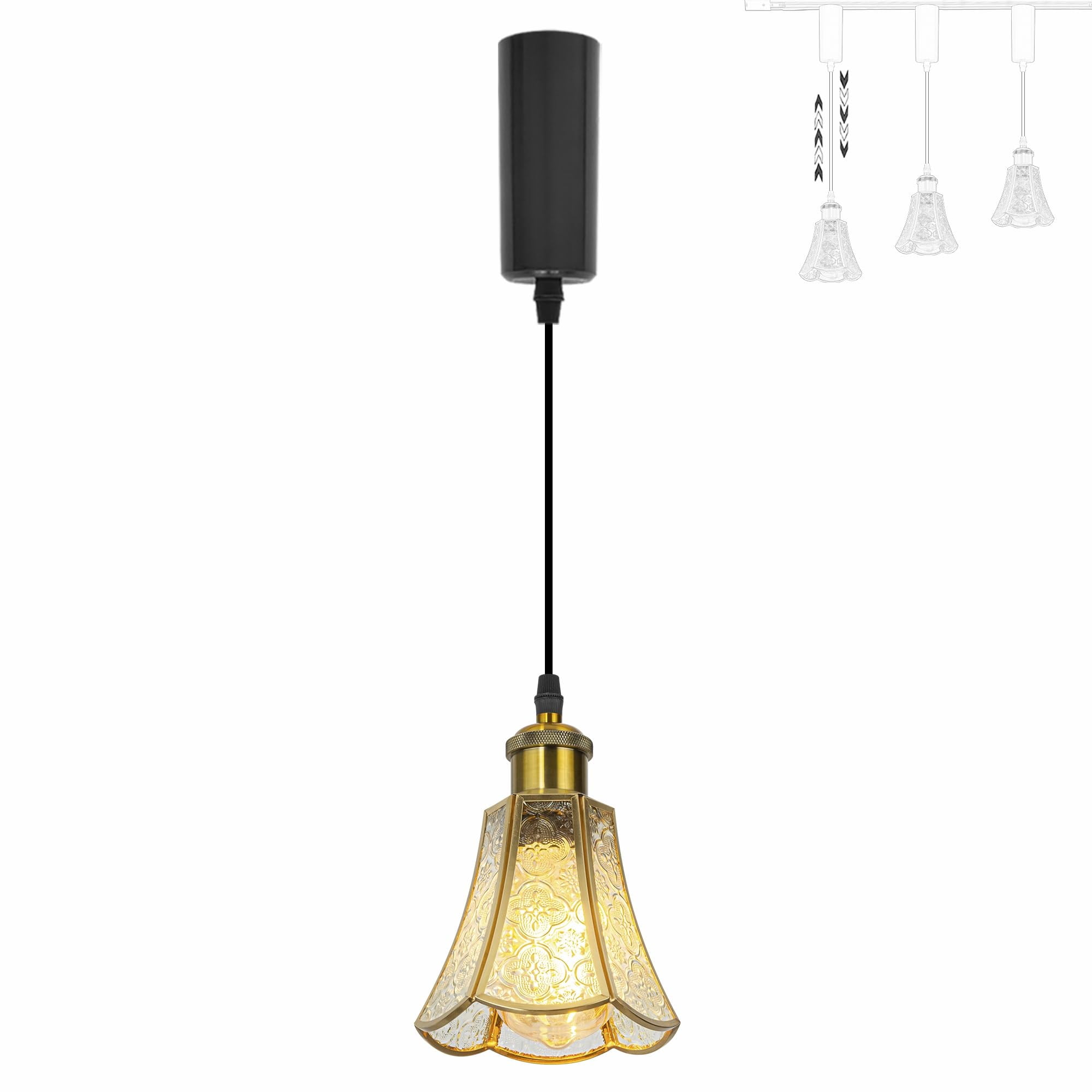 FSLiving Mini Adjustable Height H Type Track Lighting Retro Clear ...
