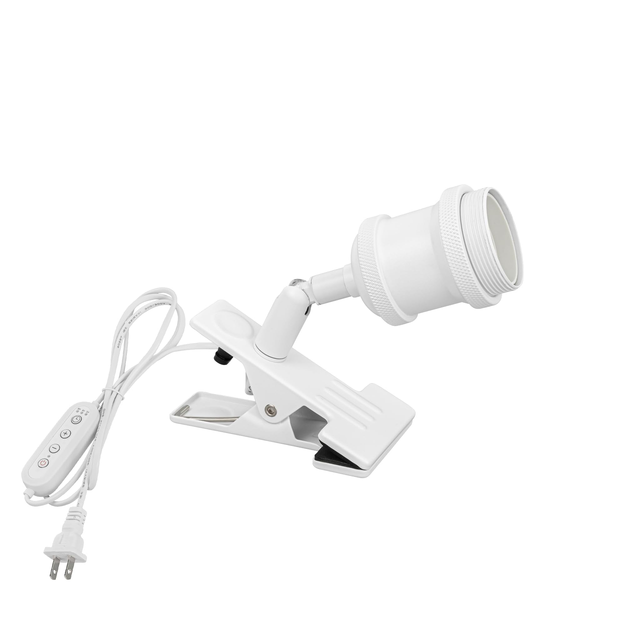 FSLiving Mini Base White Clamp Lamp with 5.9ft Plug-in Cord Adjustable ...