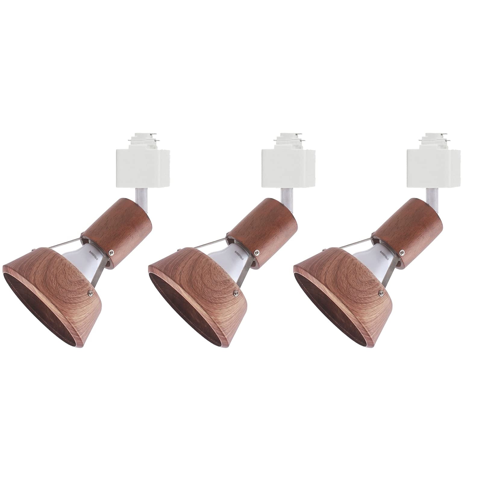 FSLiving Modern Style Adjustable Angle H-Type Track Head E26 Base Brown ...