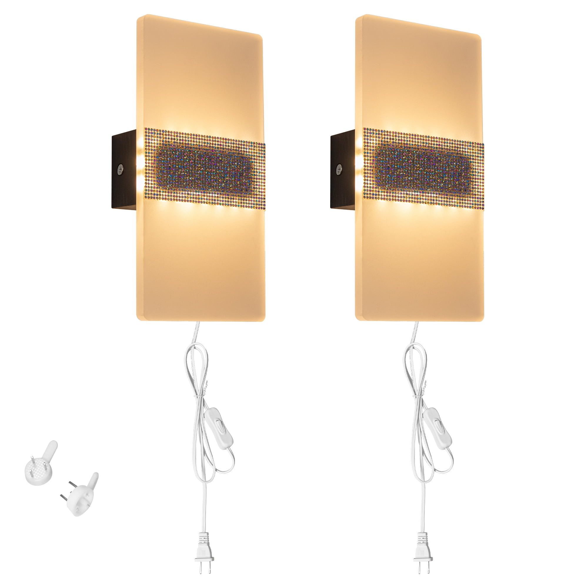 FSLiving Modern Wall Sconce with 5.9ft Plug-in Cord Hallway Sconce ...