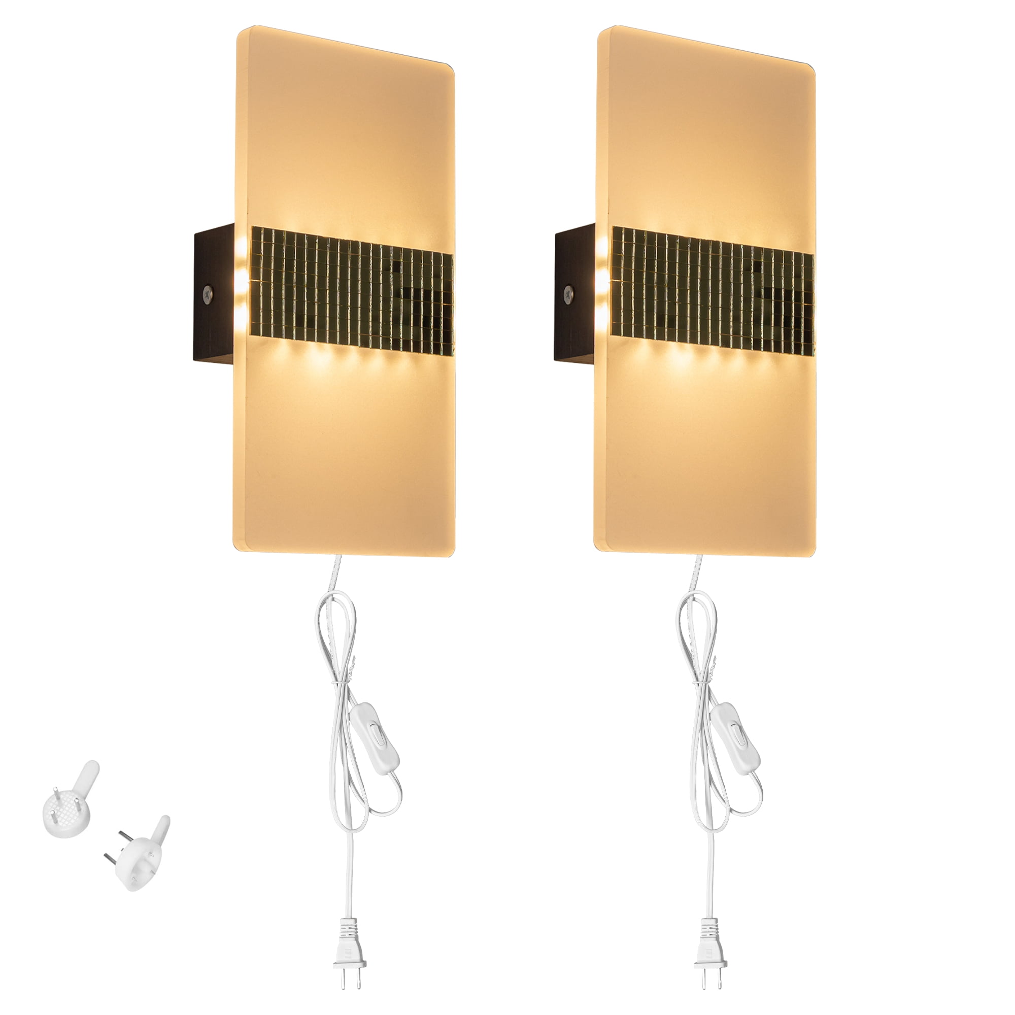 FSLiving Modern Wall Sconce with 5.9ft Plug-in Cord LED Hallway Sconce ...
