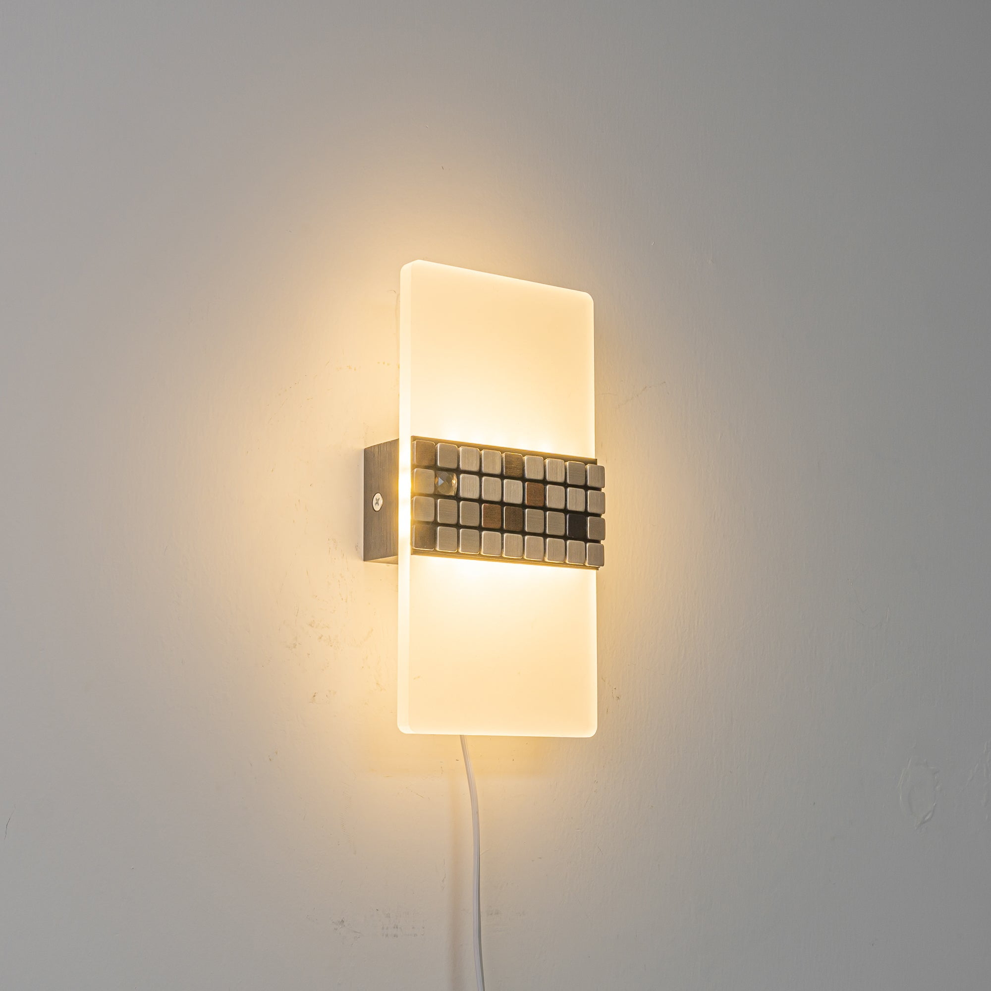 FSLiving Modern Wall Sconce with 5.9ft Plug-in Cord White Acrylic with ...