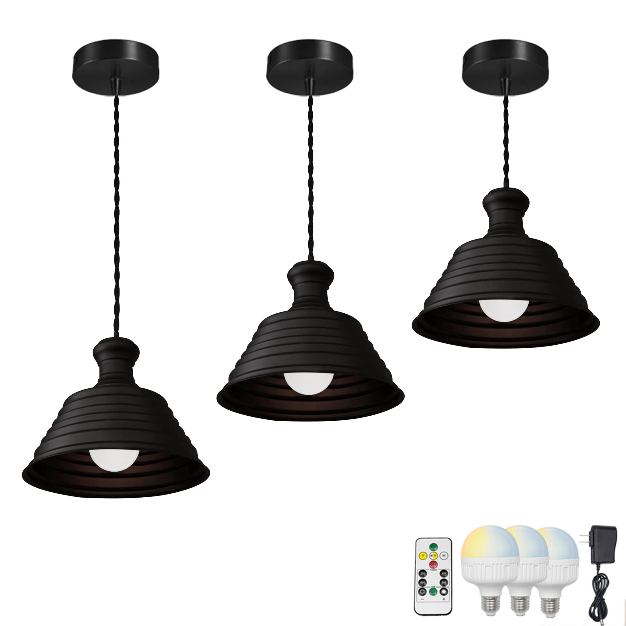 FSLiving No Wiring Needed Ceiling Light with Rechargeable Battery ...