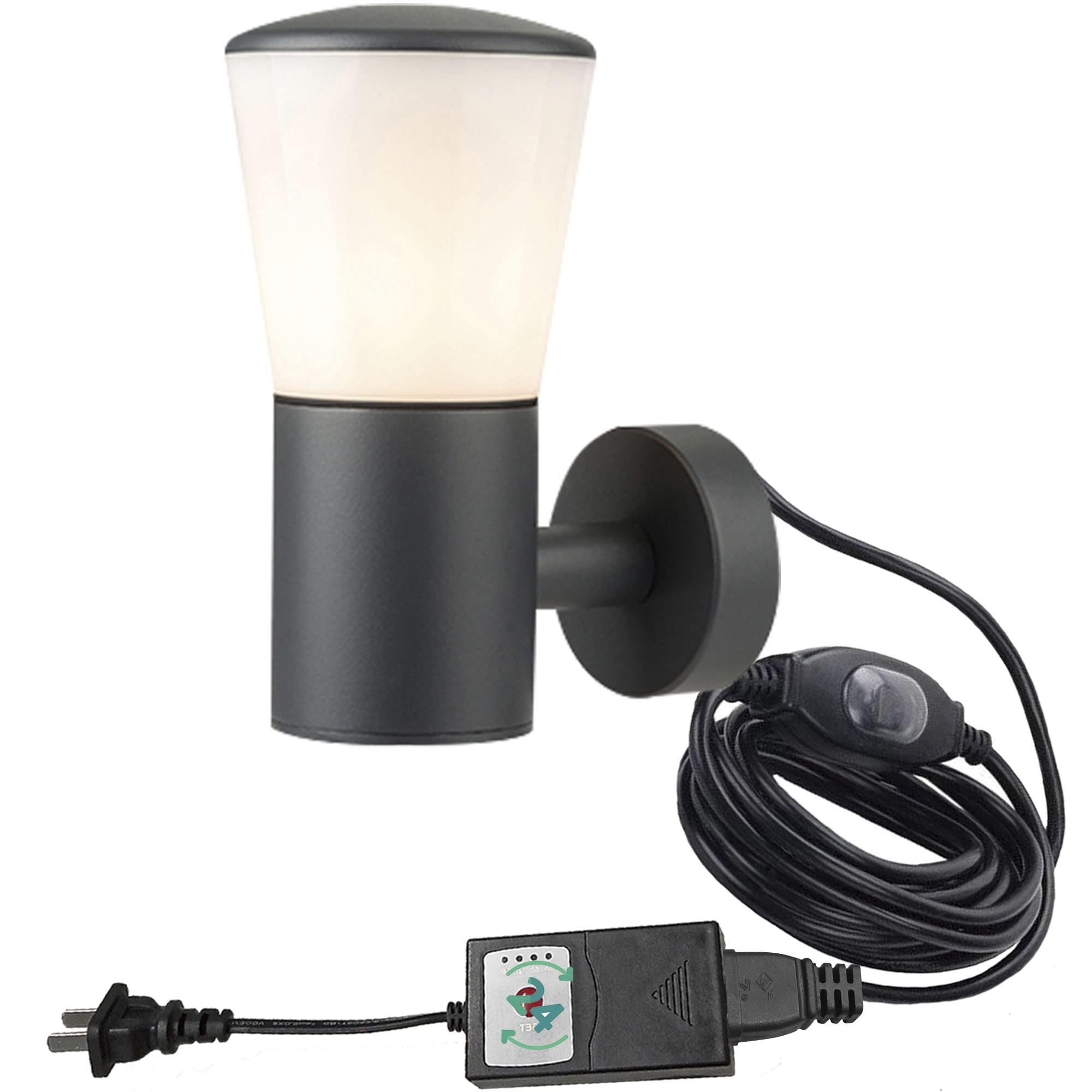 FSLiving Opalescent PMMA Wall Lamp with Auto Timer IP54 with UL ...