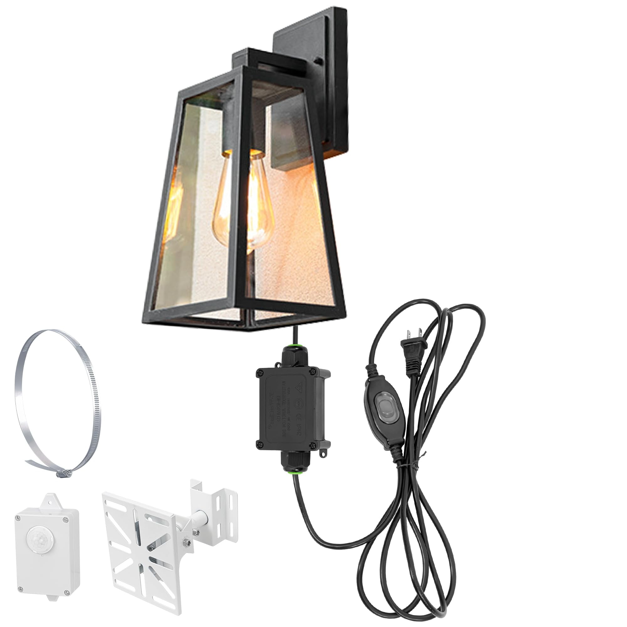 FSLiving Outdoor Indoor Motion Sensor Porch Lights Adjustable Wireless ...