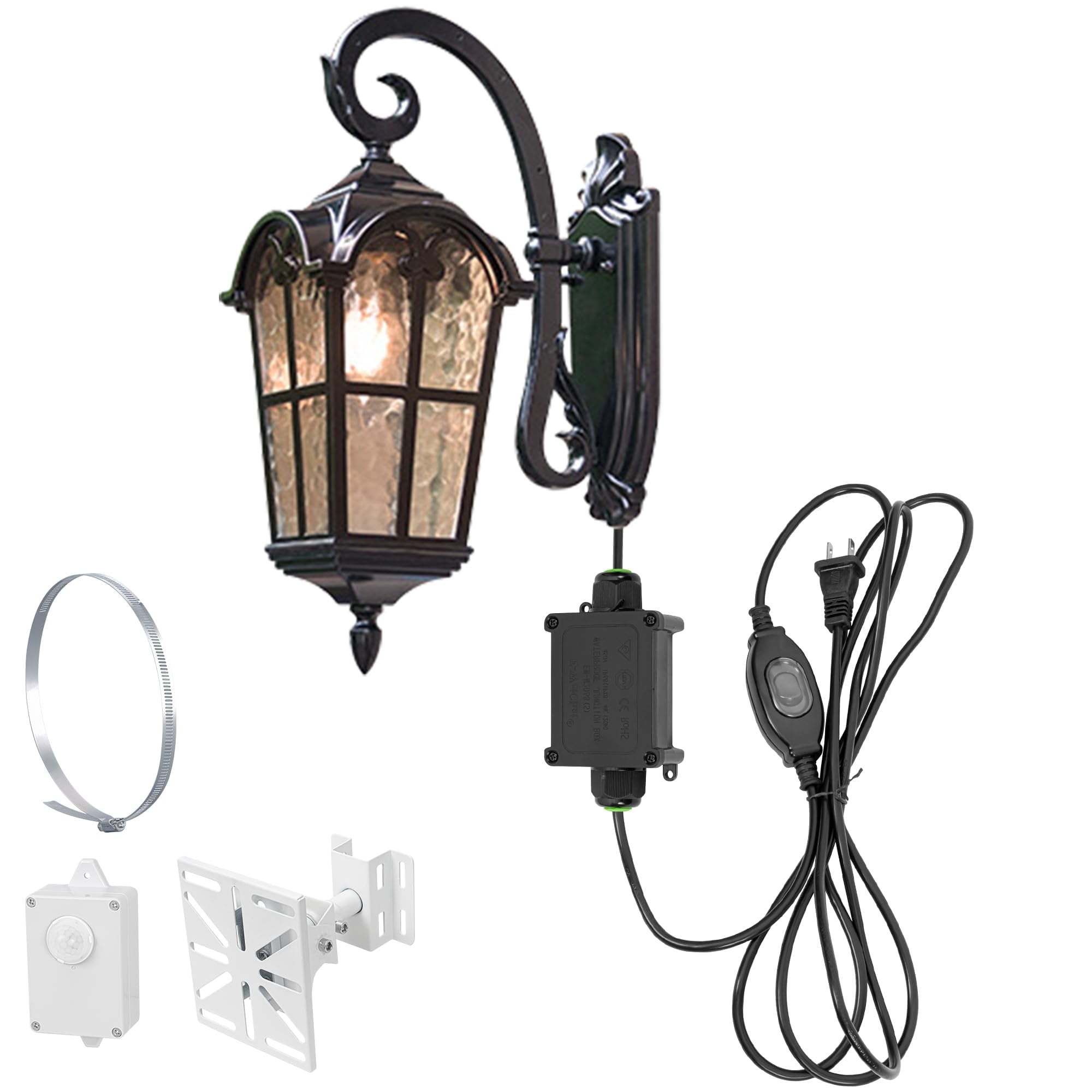 FSLiving Outdoor Indoor Motion Sensor Porch Lights Adjustable Wireless ...