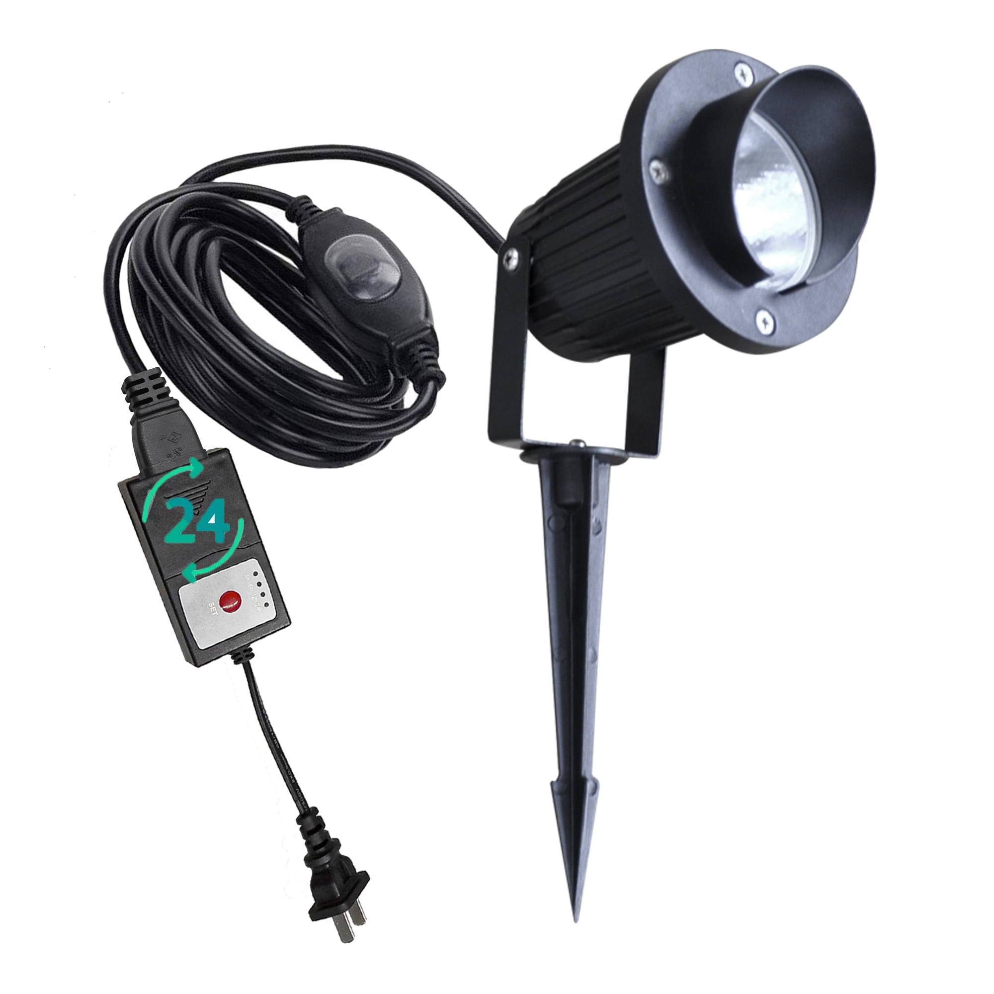 FSLiving Outdoor LED Spotlight, 7W Waterproof Flag Light with Timer and ...