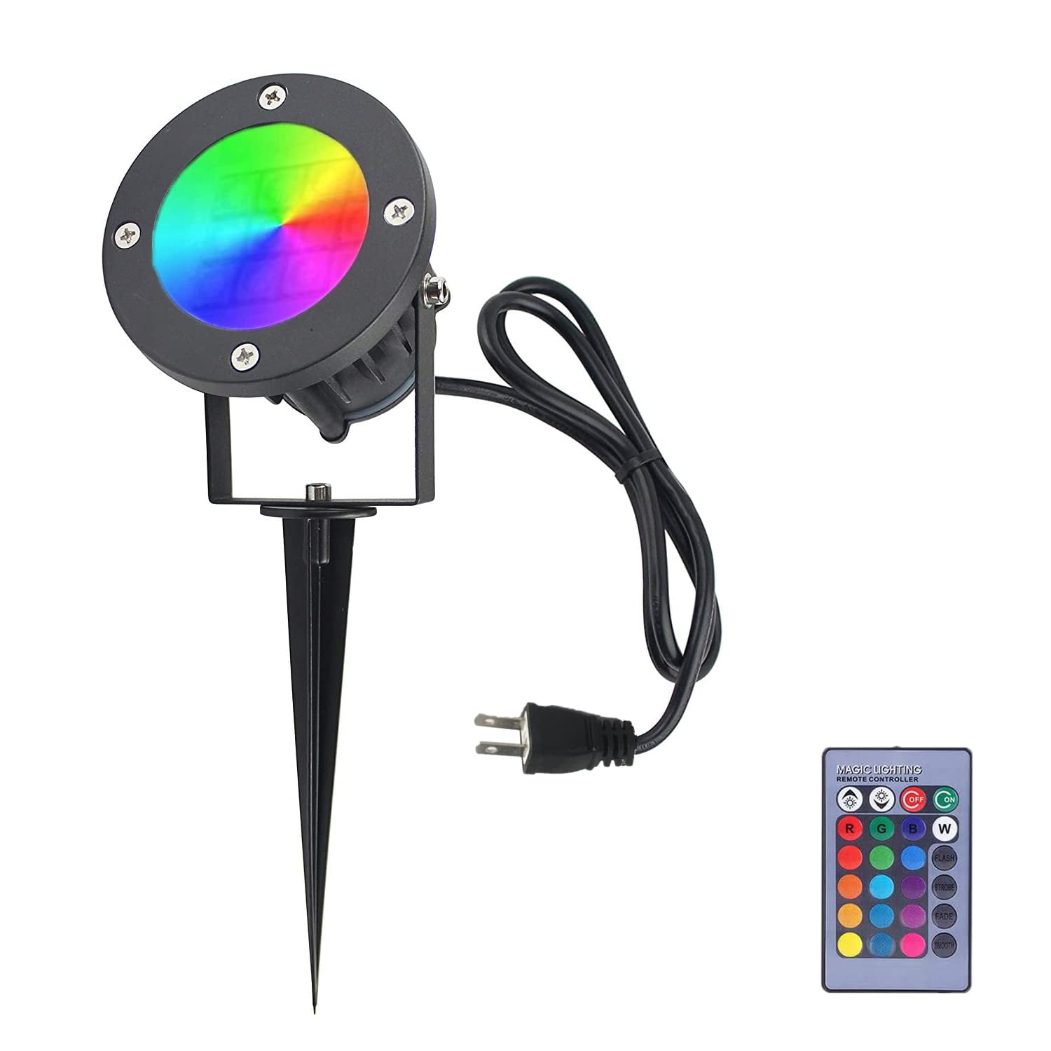 FSLiving Outdoor RGB 16-Colors Lighting Spotlight IP65 Waterproof Lamp ...