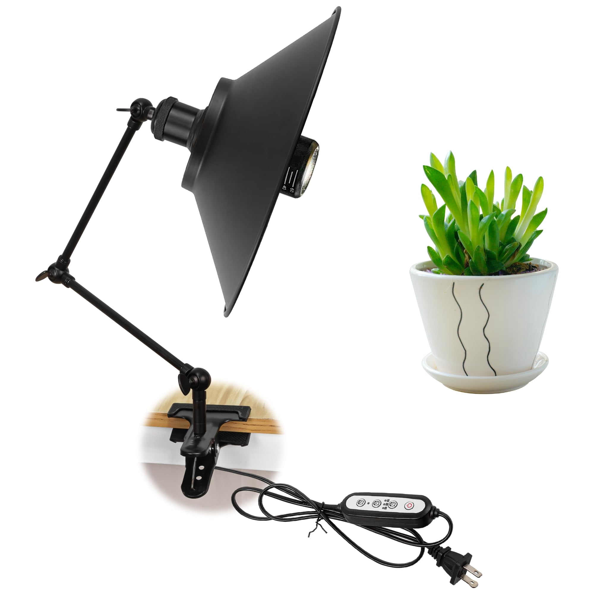 FSLiving Outlet Plant Lamp, LED Clip Light, Pole Mount, Plant Growing ...