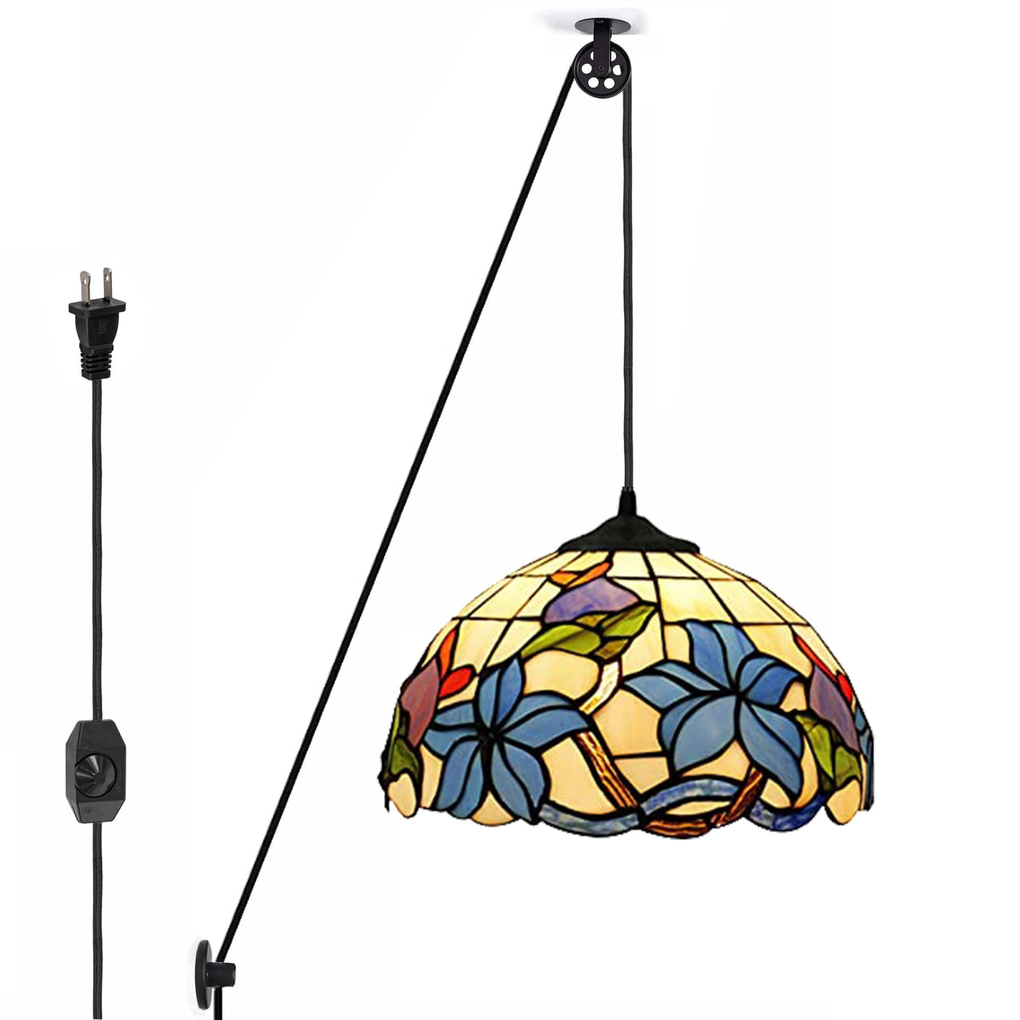 FSLiving Plug in Pendant Light, Pulley Hanging Light Fixture Adjustable ...