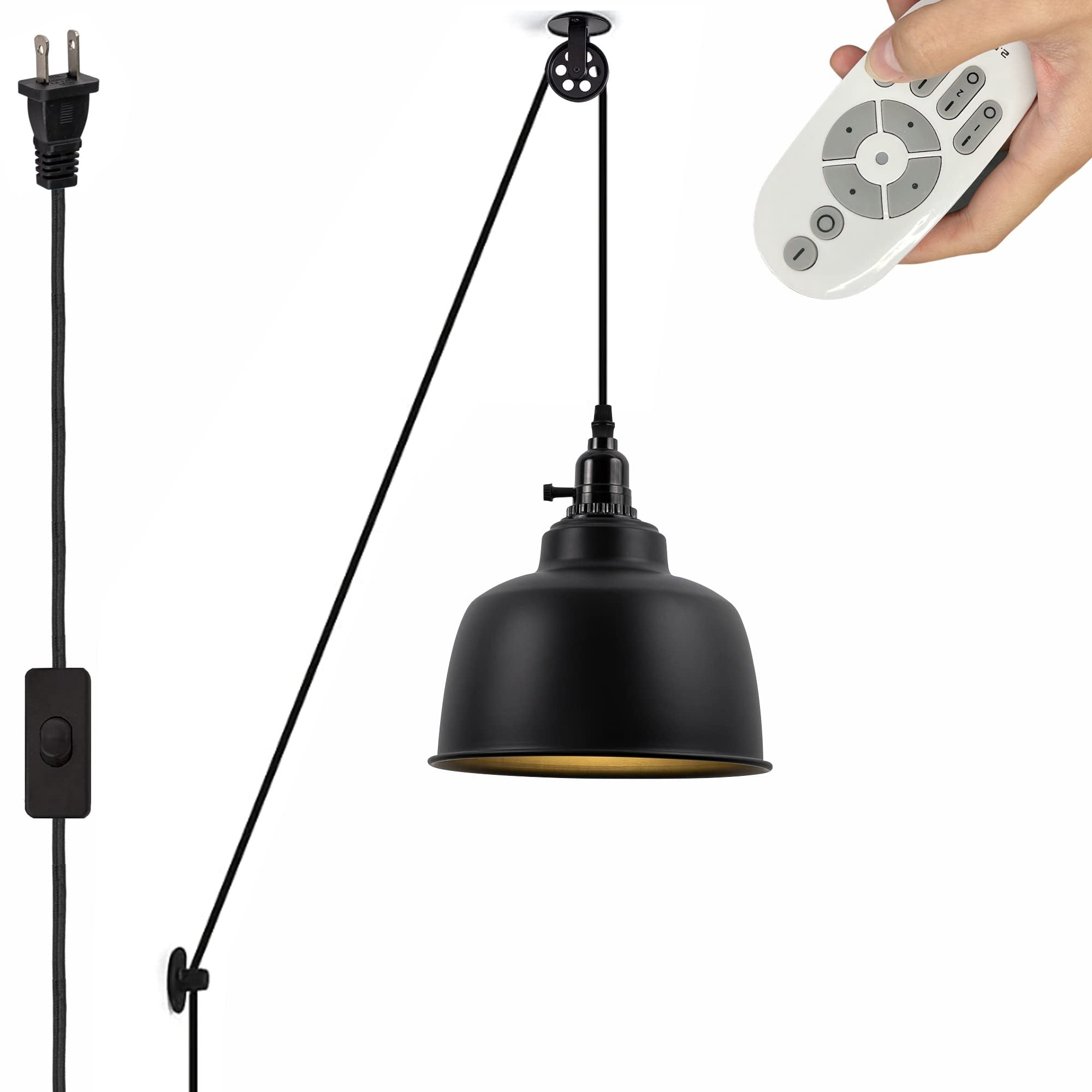 FSLiving Plug-in Pendant Lamp Dome Shape Lamp Shade Phenolic Socket ...
