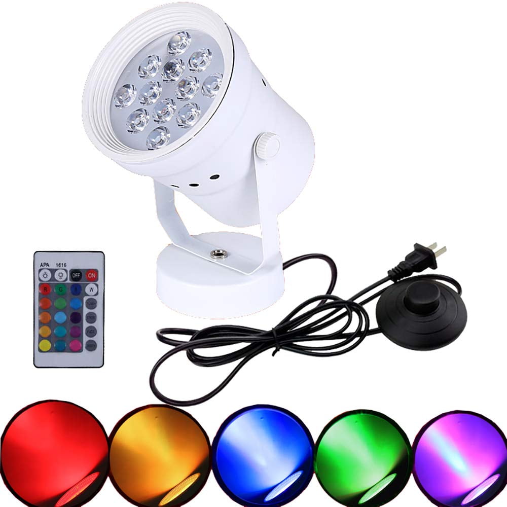 FSLiving RGB High Accent Uplight 12W LED Spotlight with Remote Control ...
