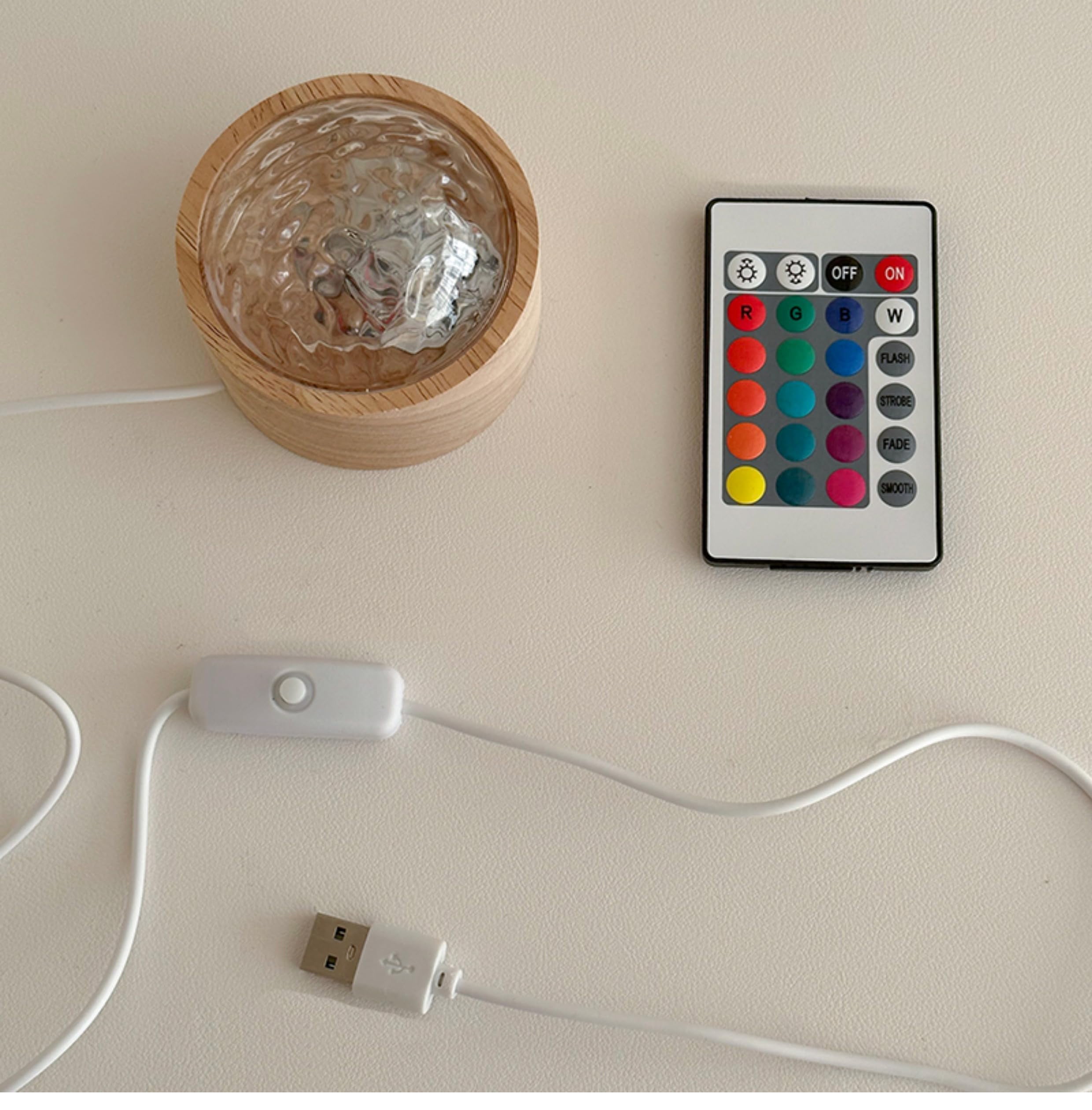 FSLiving RGB LED Remote Uplight Mood Lamp 3W Dynamic Water Pattern ...