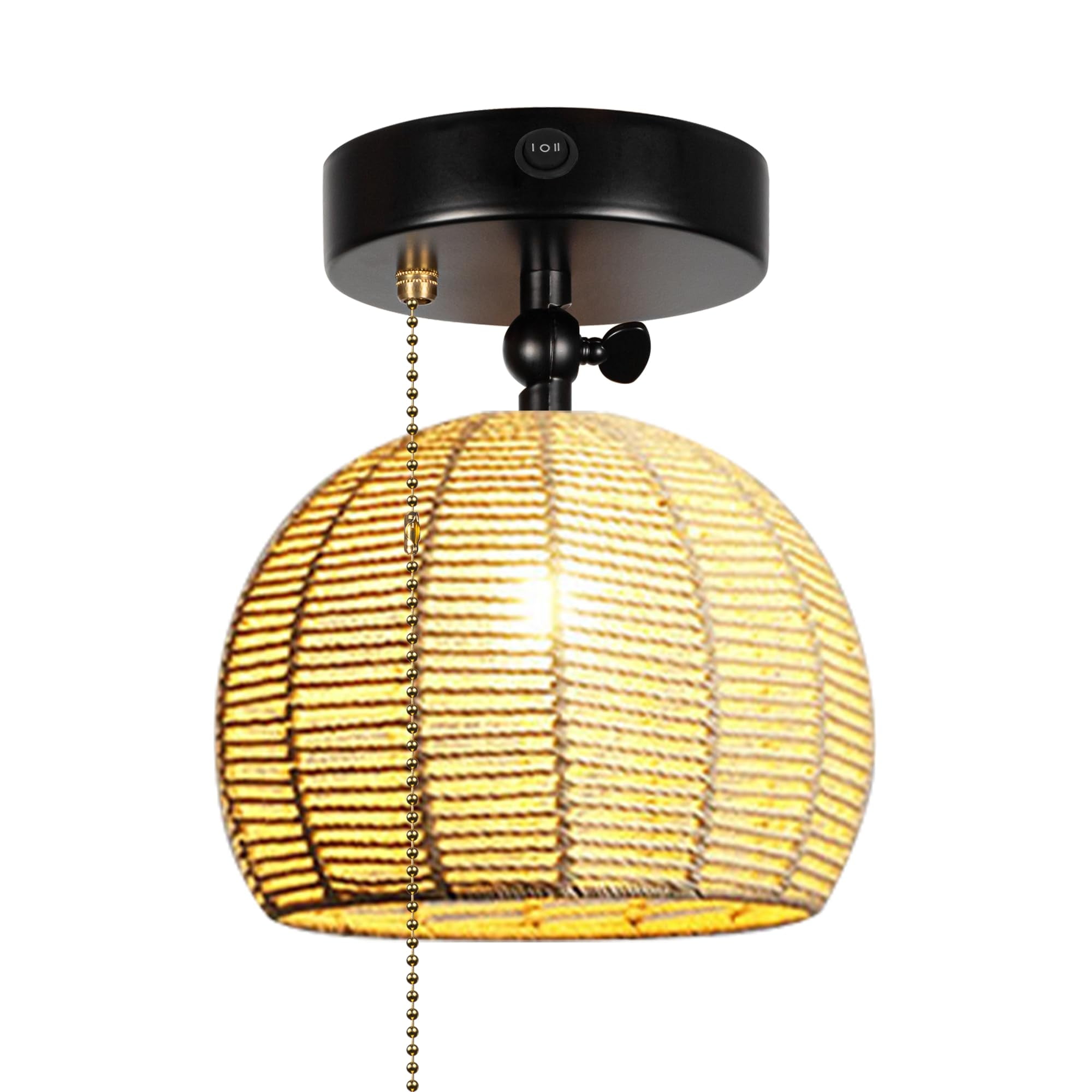 FSLiving RV Adjustable Wall Light with Zipper Switch 12V Twine Natural ...