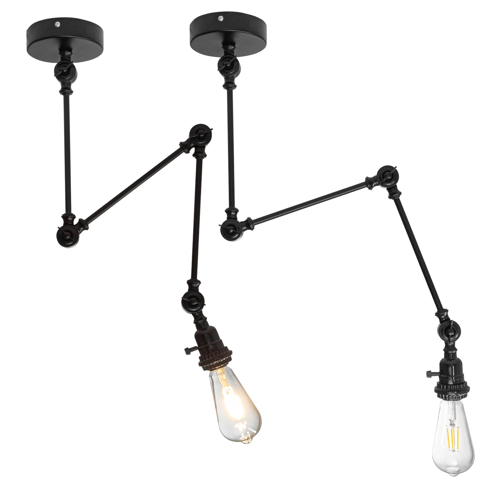 FSLiving RV Angle Adjustable Swing Arm Wall Light with 3-Way Socket 12V ...